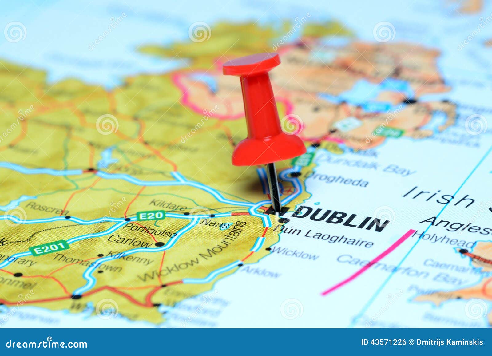 Dublin Fixou Em Um Mapa De Europa Foto de Stock - Imagem de curso ...