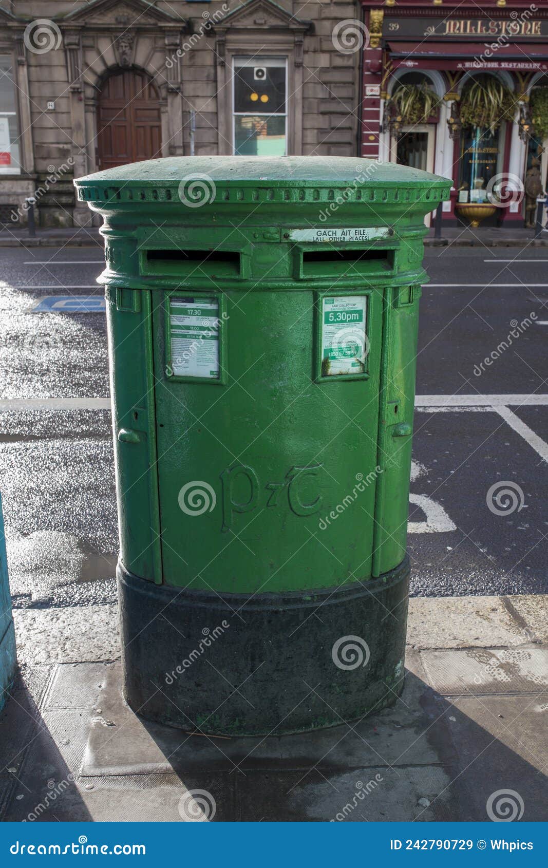Dublin Green Post Box, Ireland Editorial Stock Image - Image of objects ...