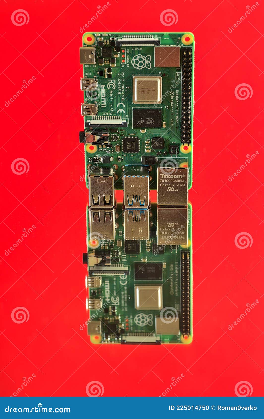 Beautiful Closeup View of Raspberry Pi 4 Model B Minicomputer on ...
