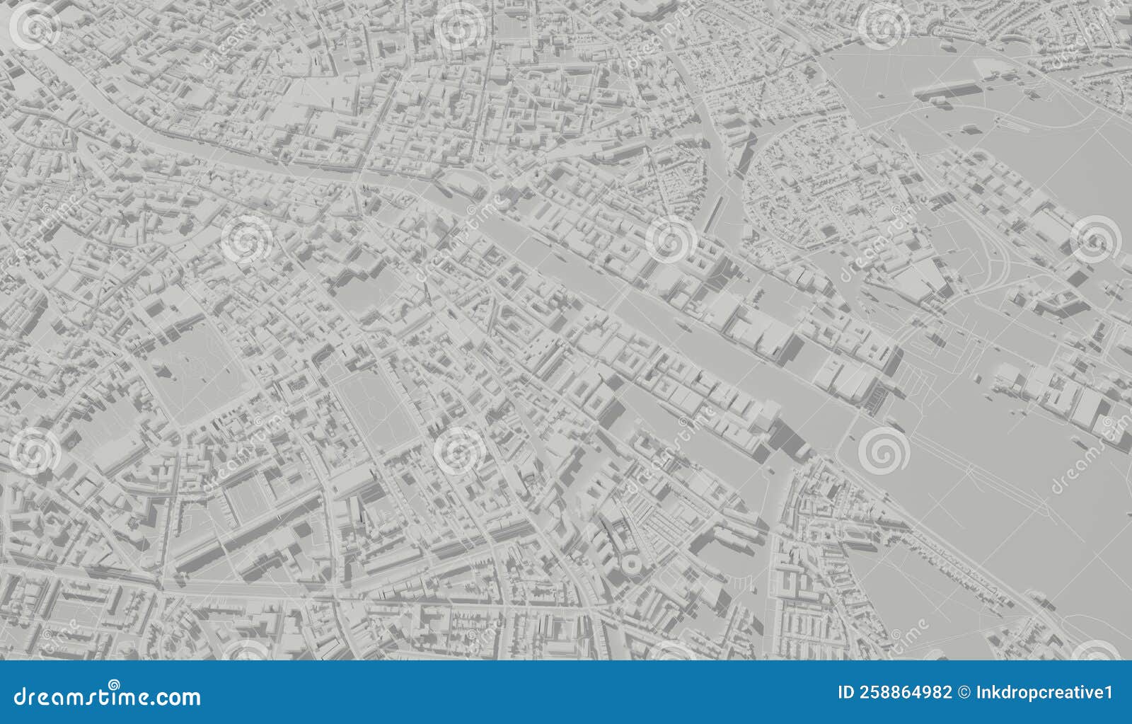 Dublin, Ireland City Map Aerial View. Minimal Design. 3D Rendering ... Dublin, Ireland City Map Aerial View. Minimal Design. 3D Rendering ...