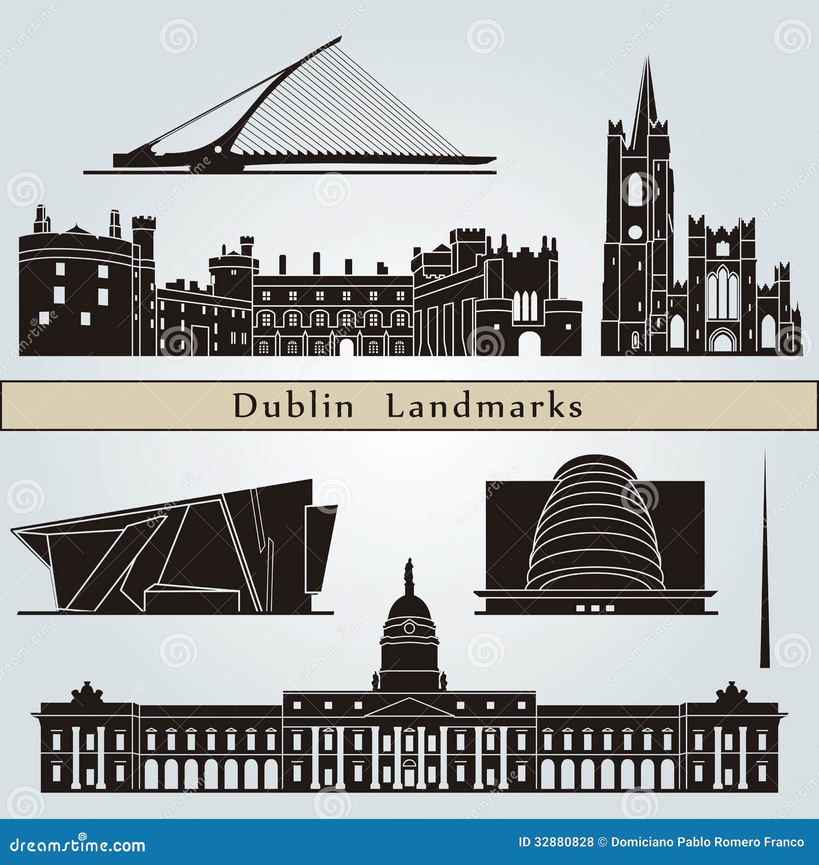 Dublin Landmarks Monuments Stock Illustrations – 9 Dublin Landmarks ...