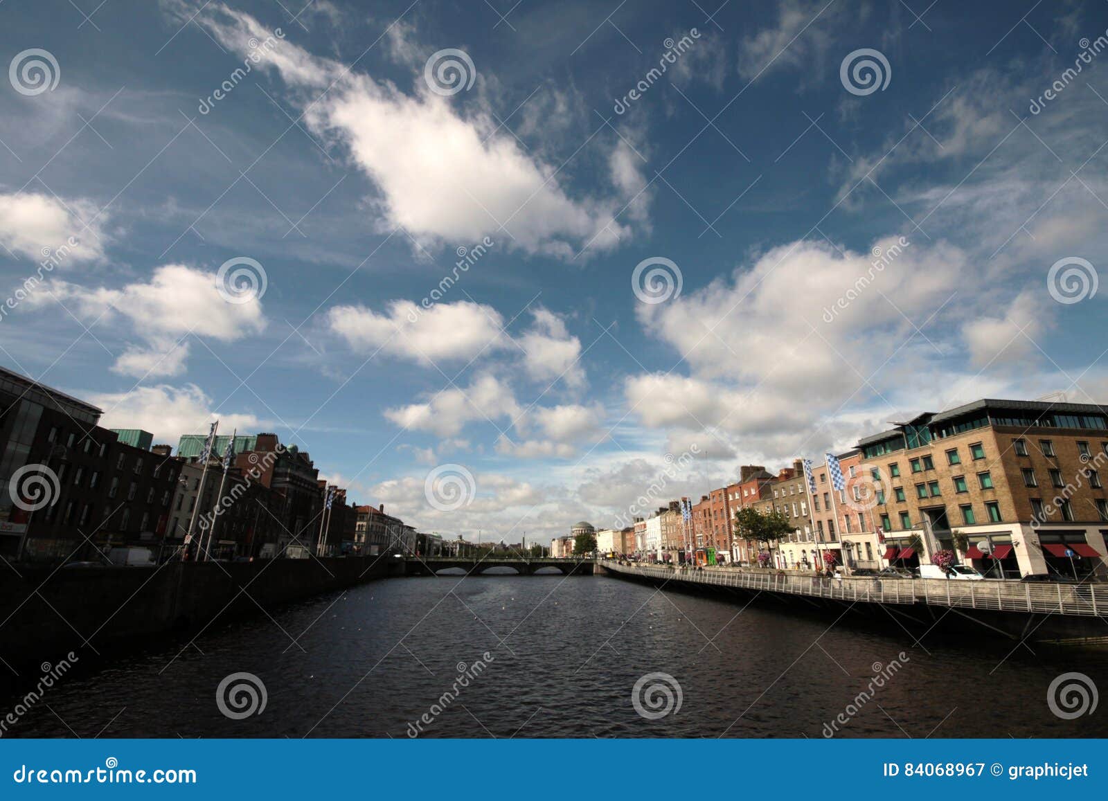 Dublin Landscape on River Liffey Stock Image - Image of celtic, island ...