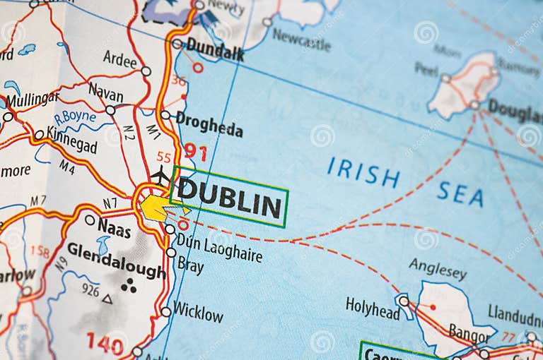 Dublin on a map stock image. Image of target, increased - 22139573