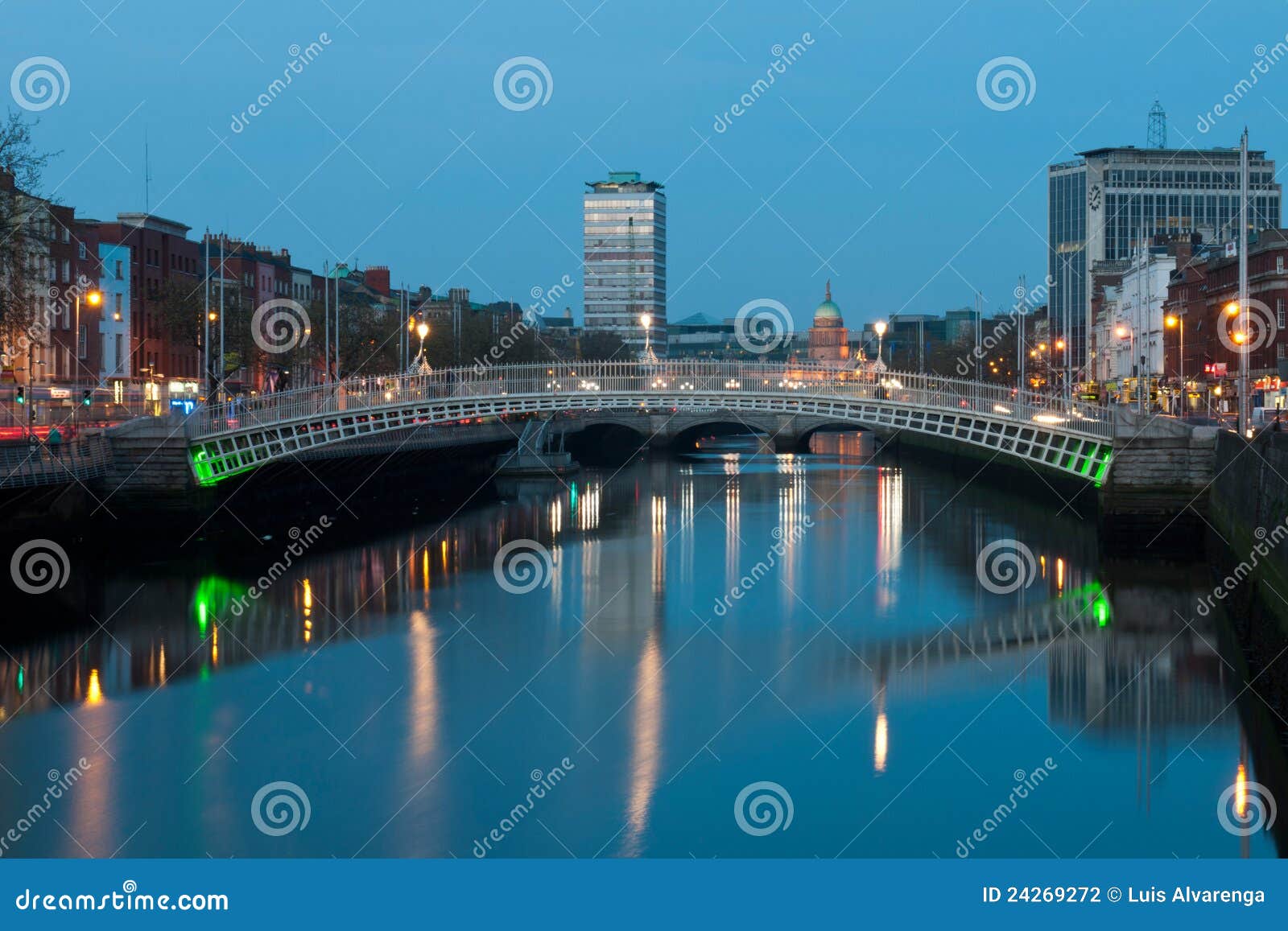 Dublin at night stock photo. Image of ireland, evening - 24269272