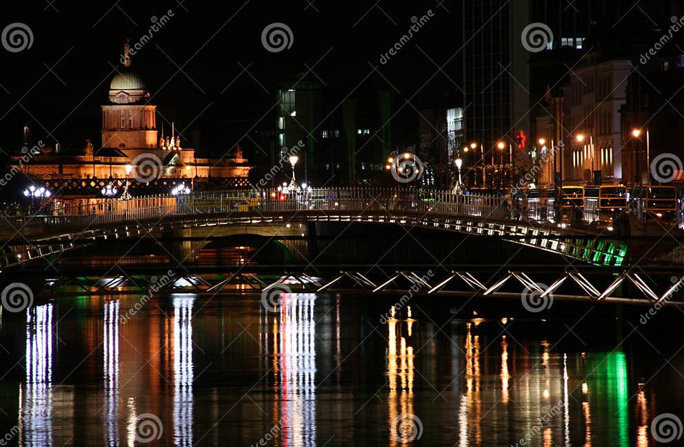Dublin in night stock image. Image of europe, lights, cityscape - 3696241
