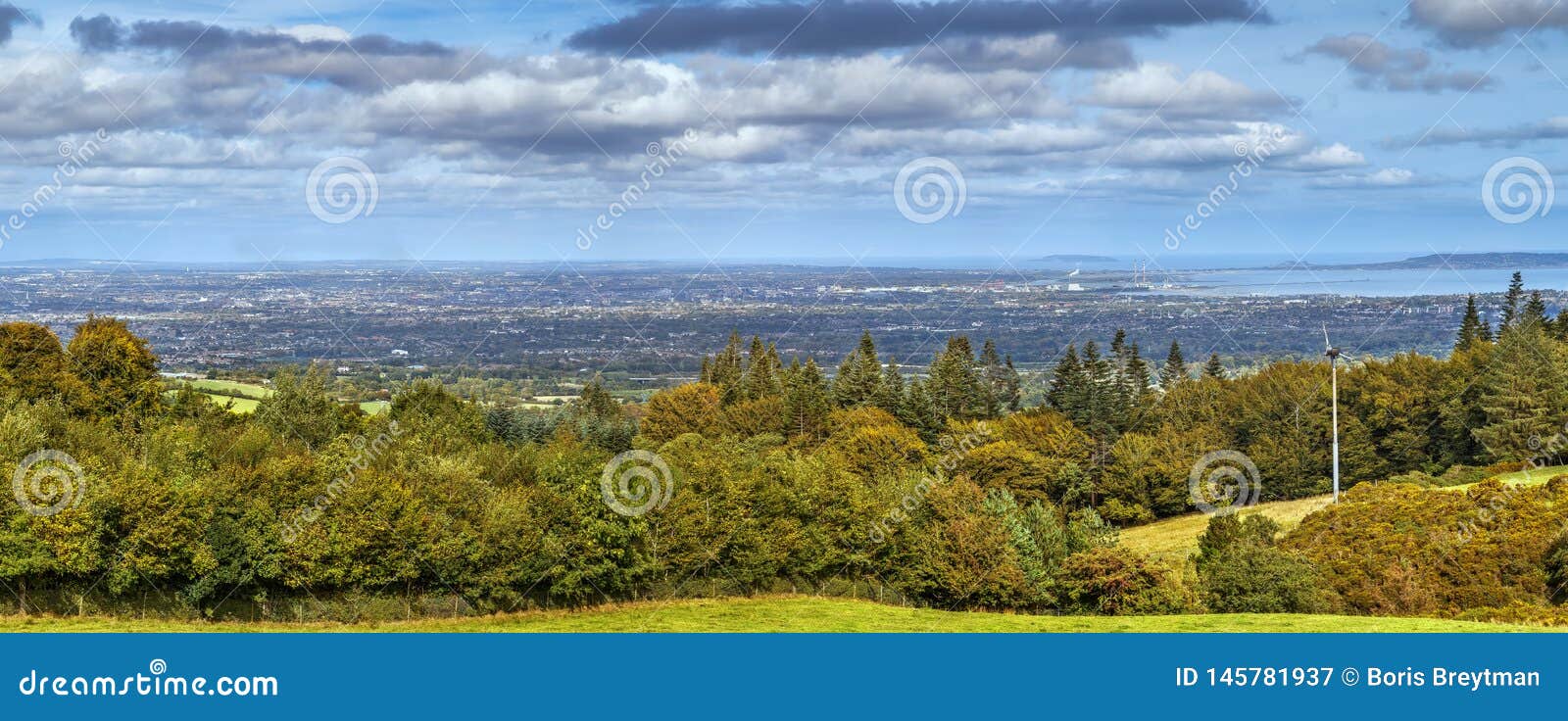 Dublin Panoramic View, Ireland Stock Image - Image of aerial, hill ...