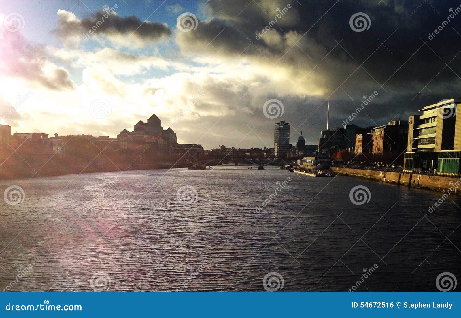Dublin quays stock photo. Image of dublin, sunset, quays - 54672516