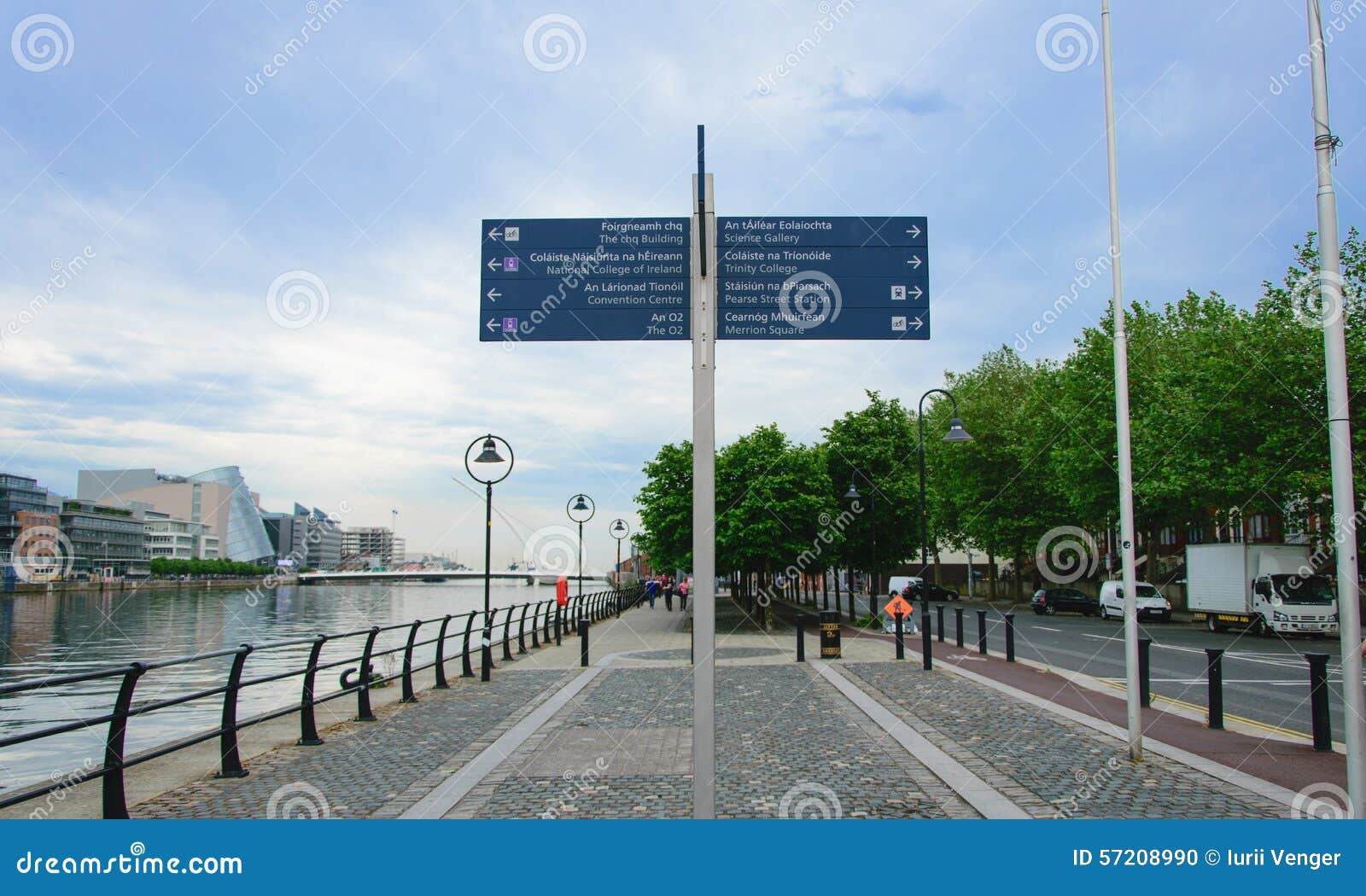Dublin signpost editorial image. Image of bridge, ireland - 57208990