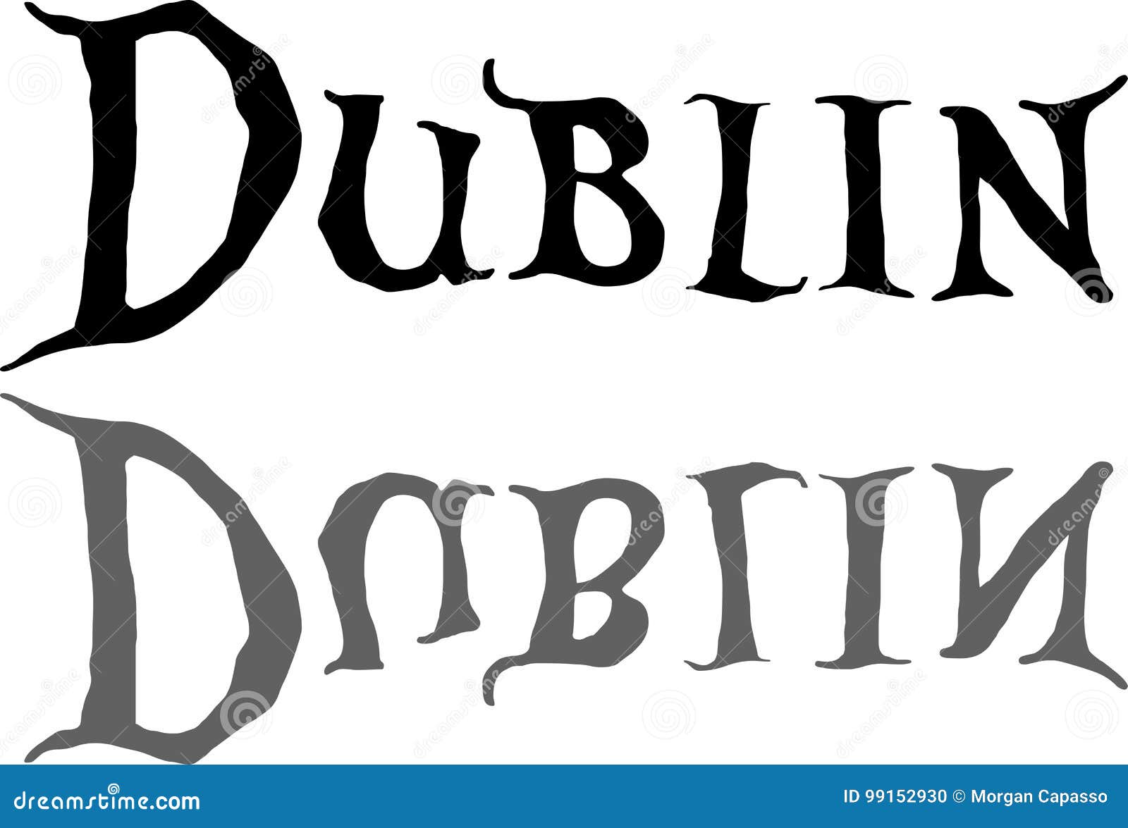 Dublin Text Sign Illustration Stock Vector - Illustration of cities ...
