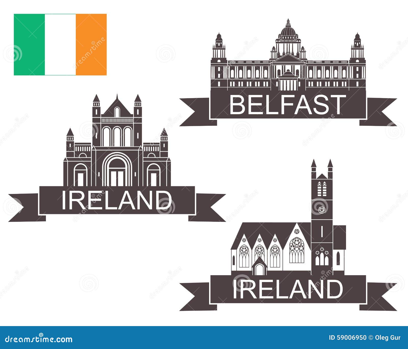 Dublin stock vector. Illustration of ireland, architecture - 59006950