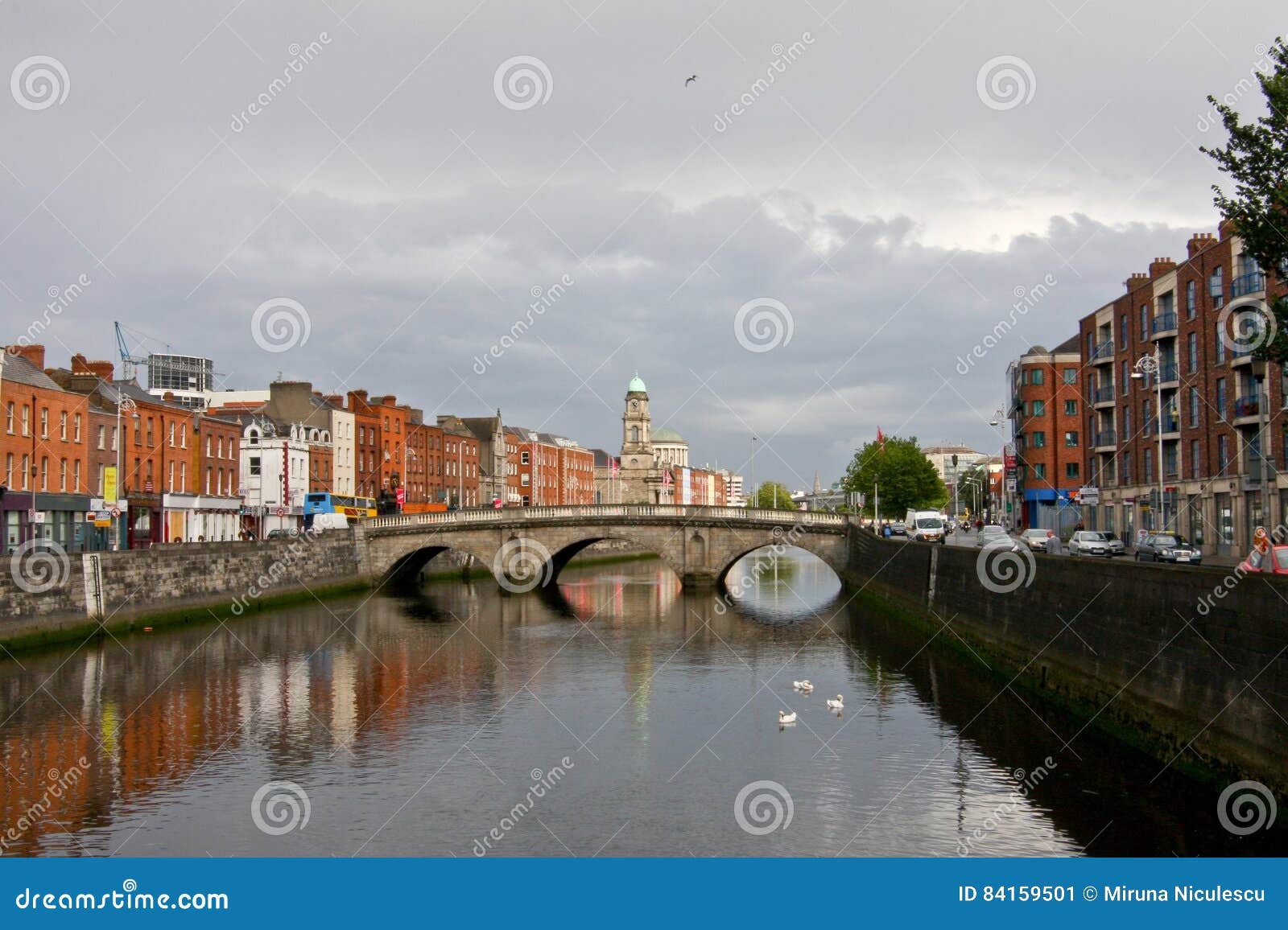 Dublin View with Liffey River, Ireland Editorial Photo - Image of ...