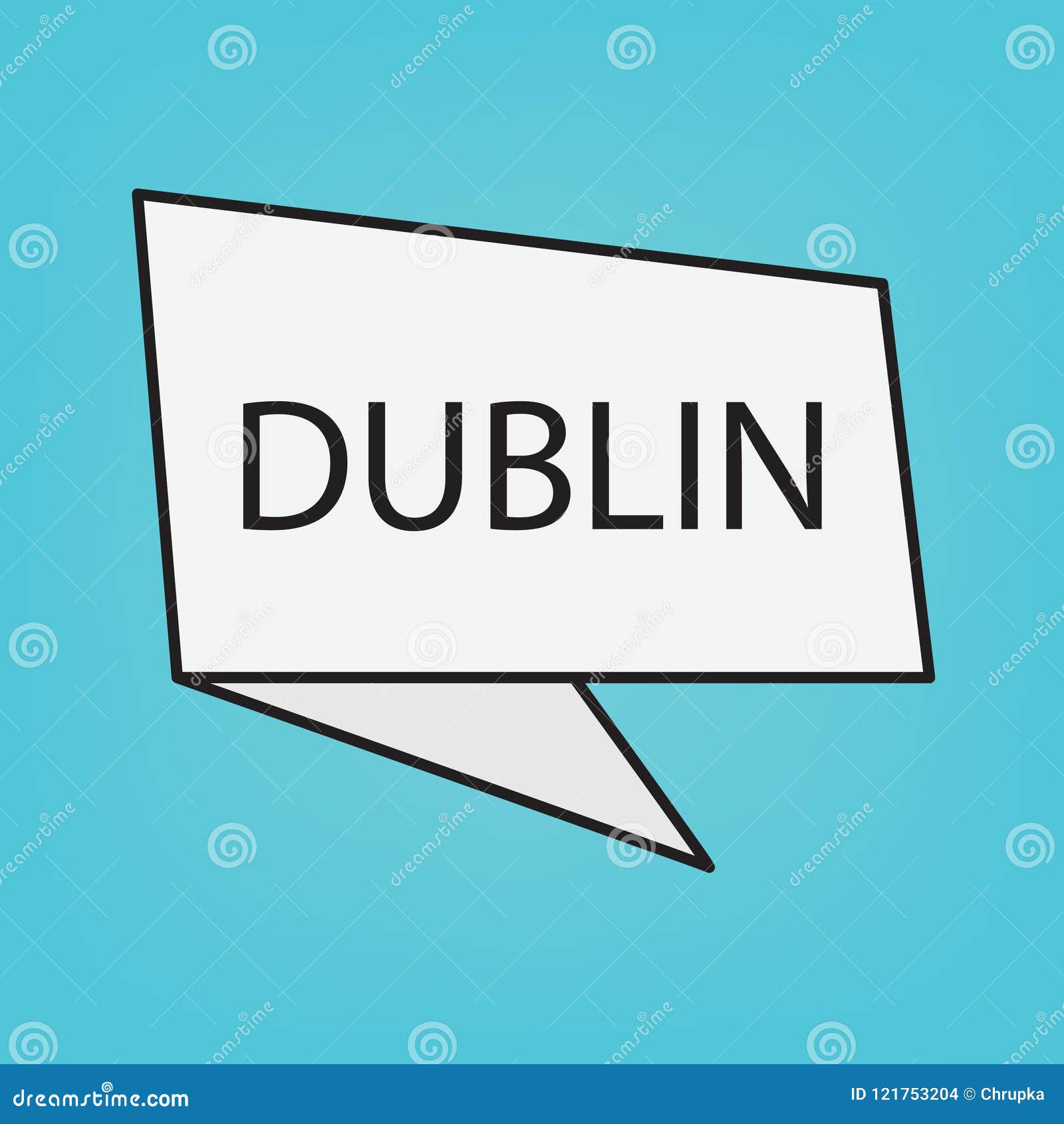 Dublin word on sticker stock vector. Illustration of europe - 121753204