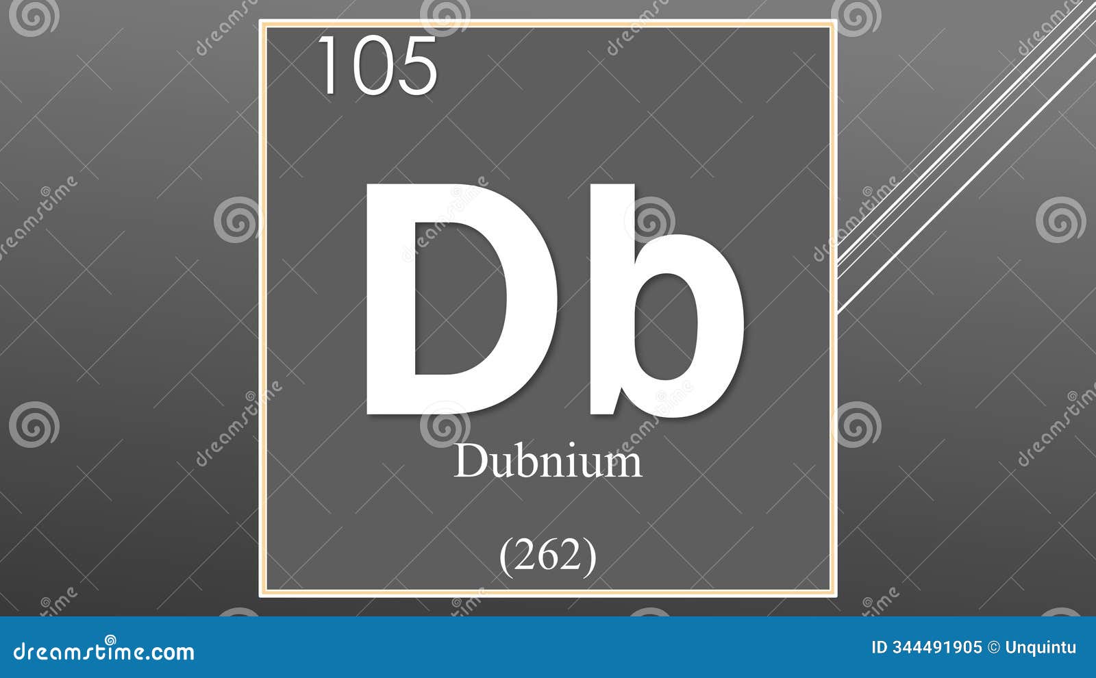 Dubnium Chemical Element Symbol on Gray Abstract Background Stock ...