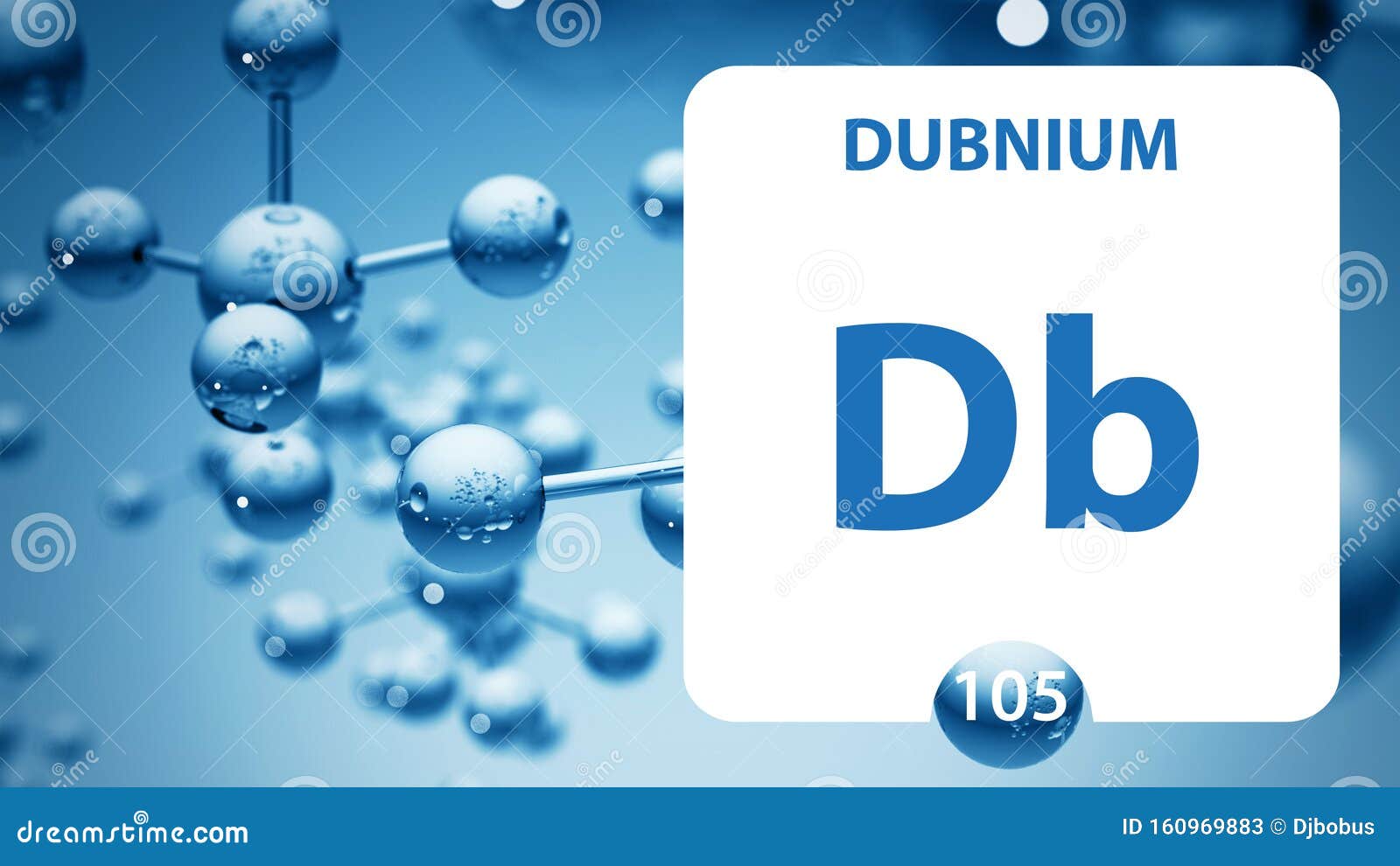 Dubnium Db, Chemical Element Sign. 3D Rendering Isolated on White ...