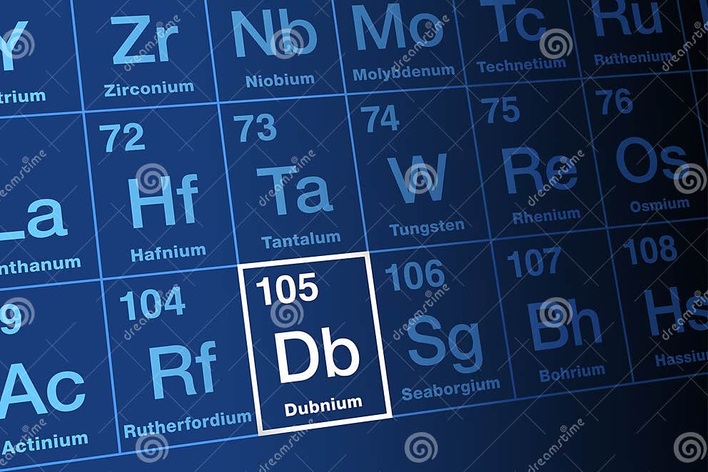 Dubnium on Periodic Table of the Elements, with Element Symbol Db Stock ...
