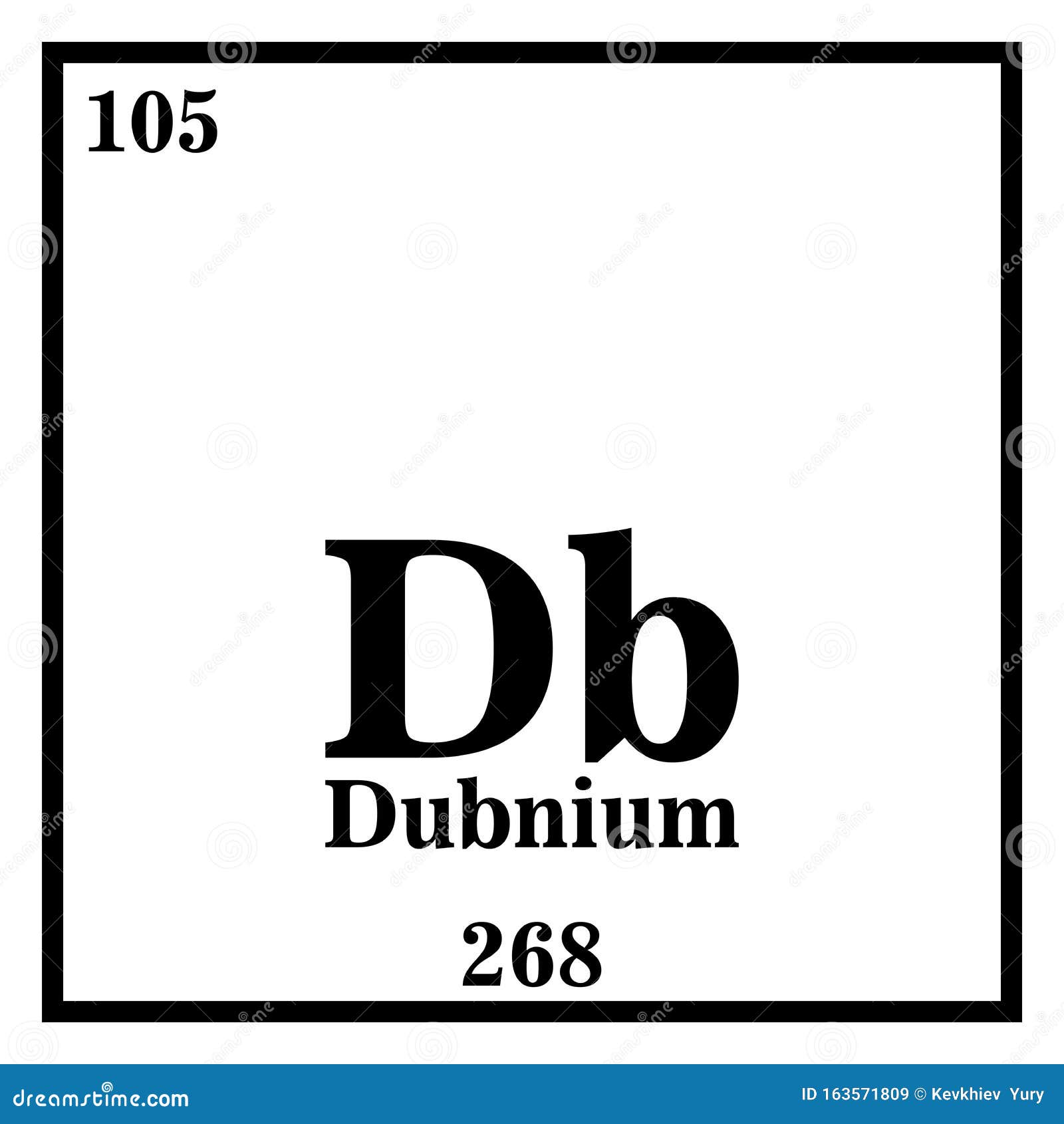Dubnium Periodic Table of the Elements Vector Illustration Eps 10 Stock ...
