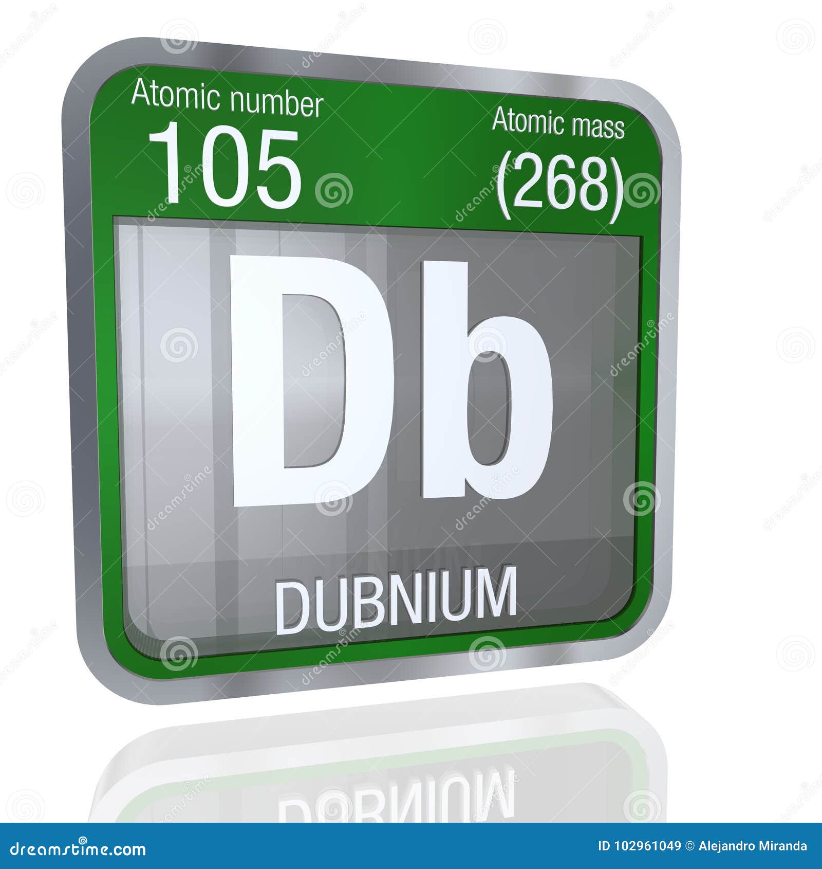Dubnium Symbol. Sign Dubnium With Atomic Number And Atomic Weight. Db ...