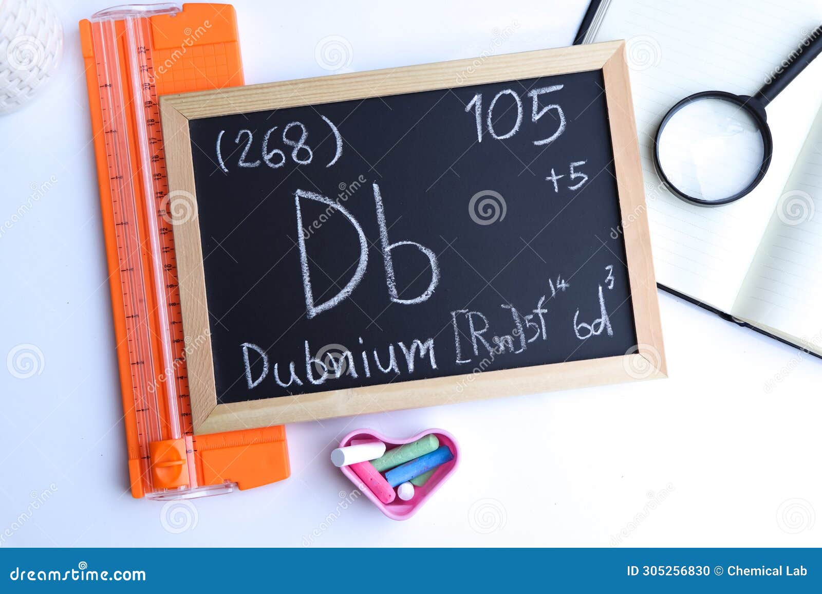 Dubnium and Symbol Structural Formula Chemical on the Blackboard Stock ...
