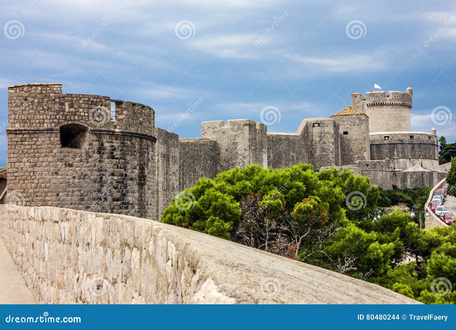Dubrovnik Ancient Fortress View, Croatia Stock Photo - Image of tourism ...