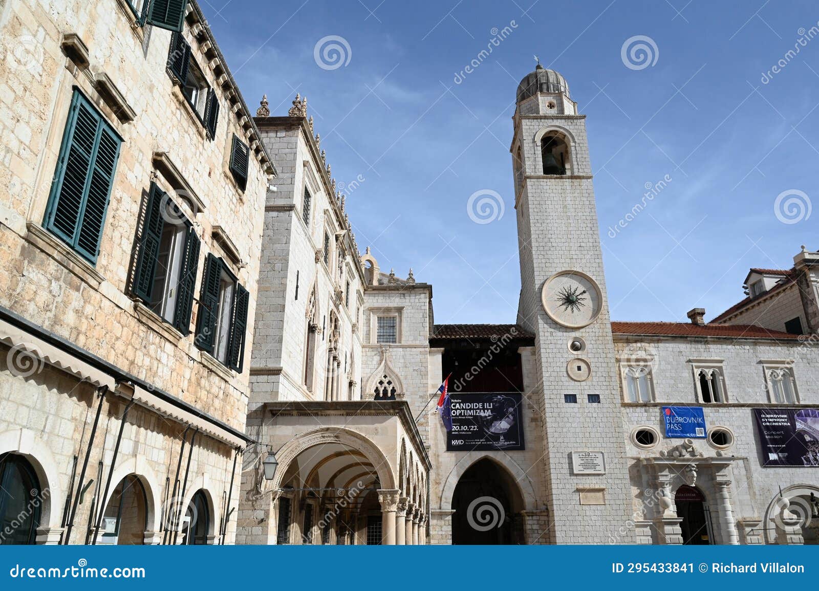 Dubrovnik Clock Tower on a Sunny Day Editorial Photo - Image of croatia ...