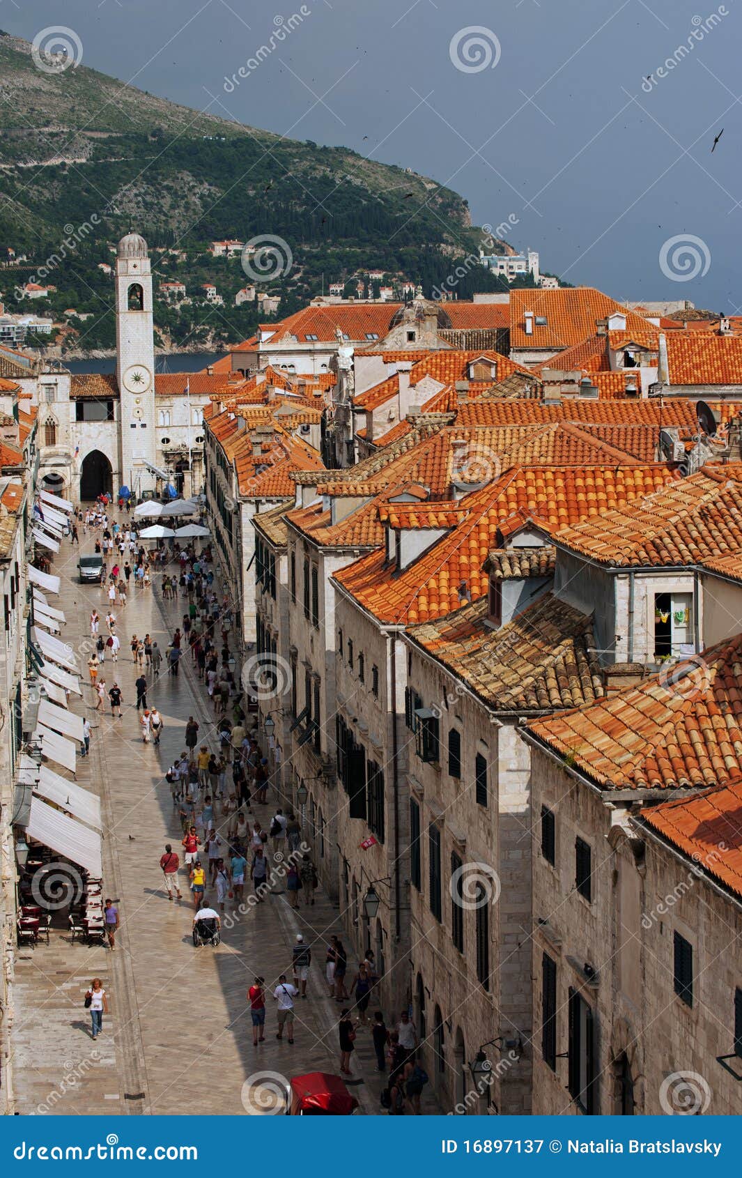 Dubrovnik main street editorial photography. Image of adriatic - 16897137