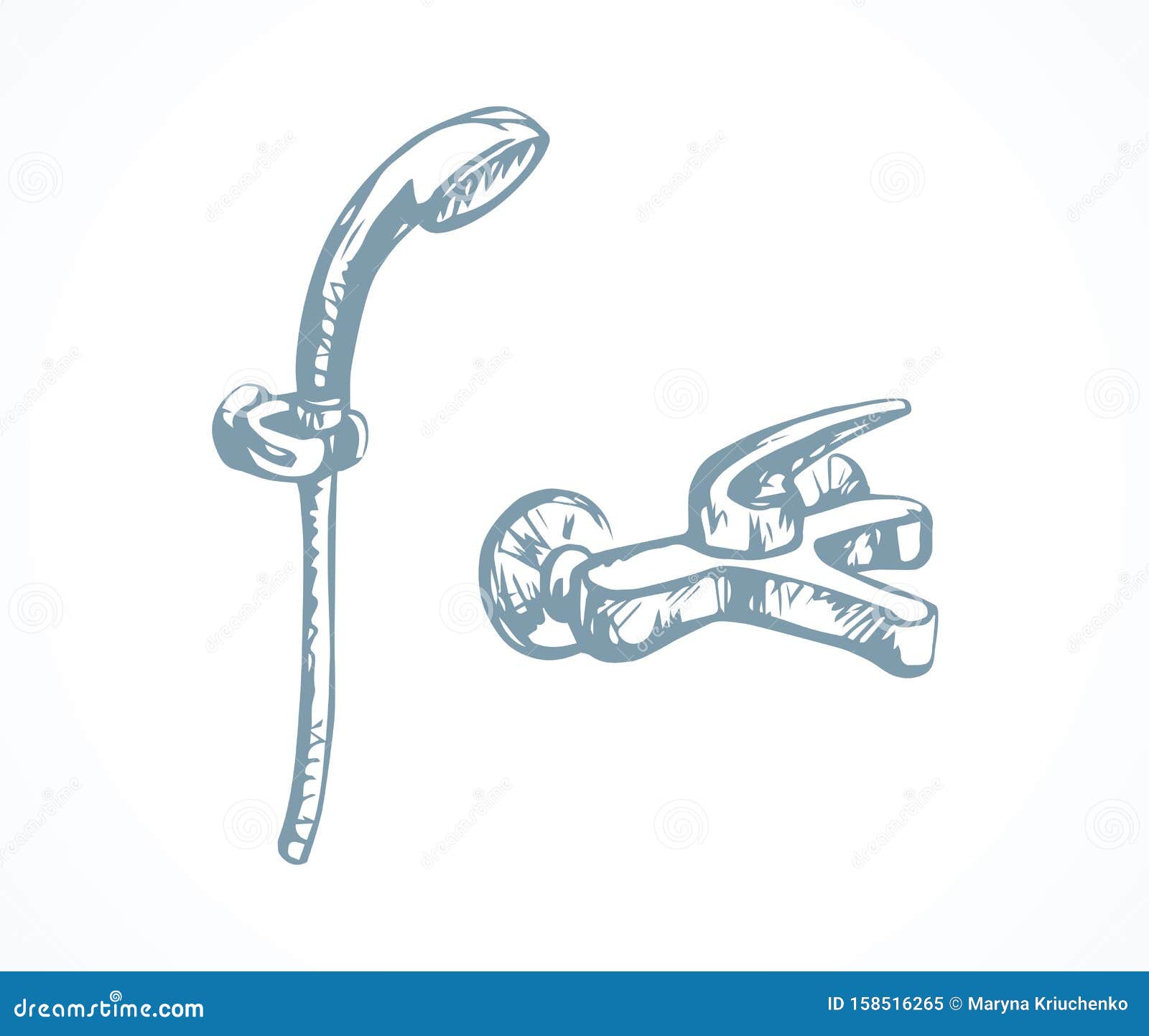 Ducha Con Llave. Dibujo De Vectores Ilustración del Vector ...