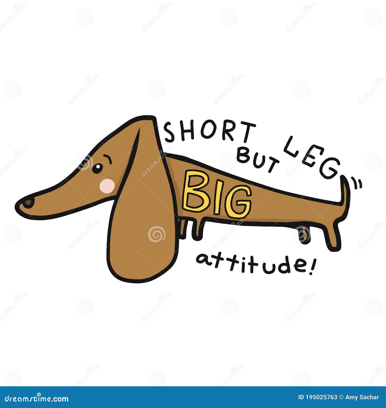 Short Legs but Big Attitude Dachshund Dog Cartoon Illustration Stock ...