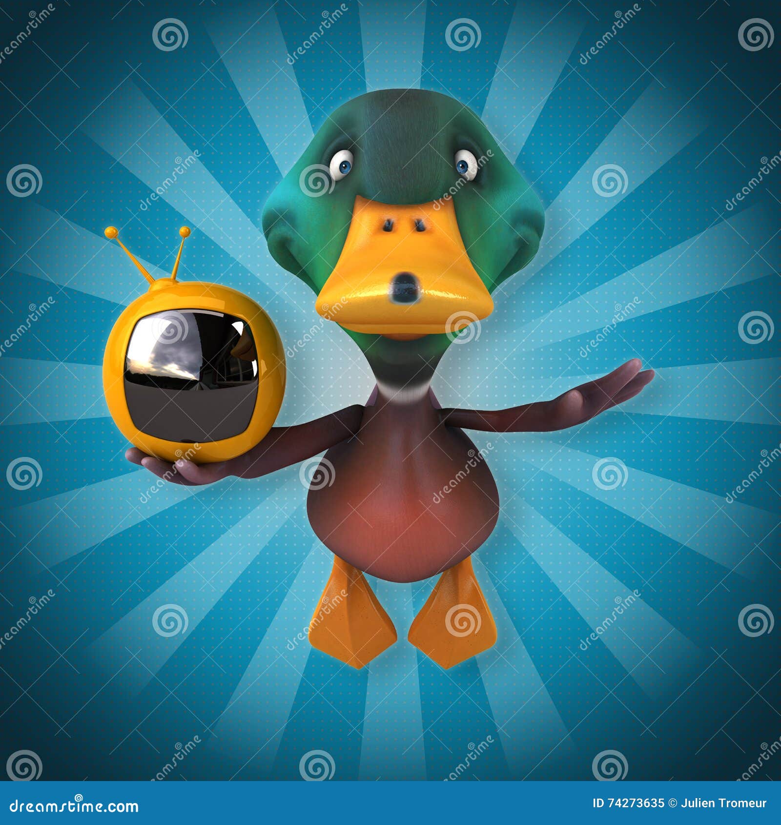 Duck stock illustration. Illustration of bird, television - 74273635