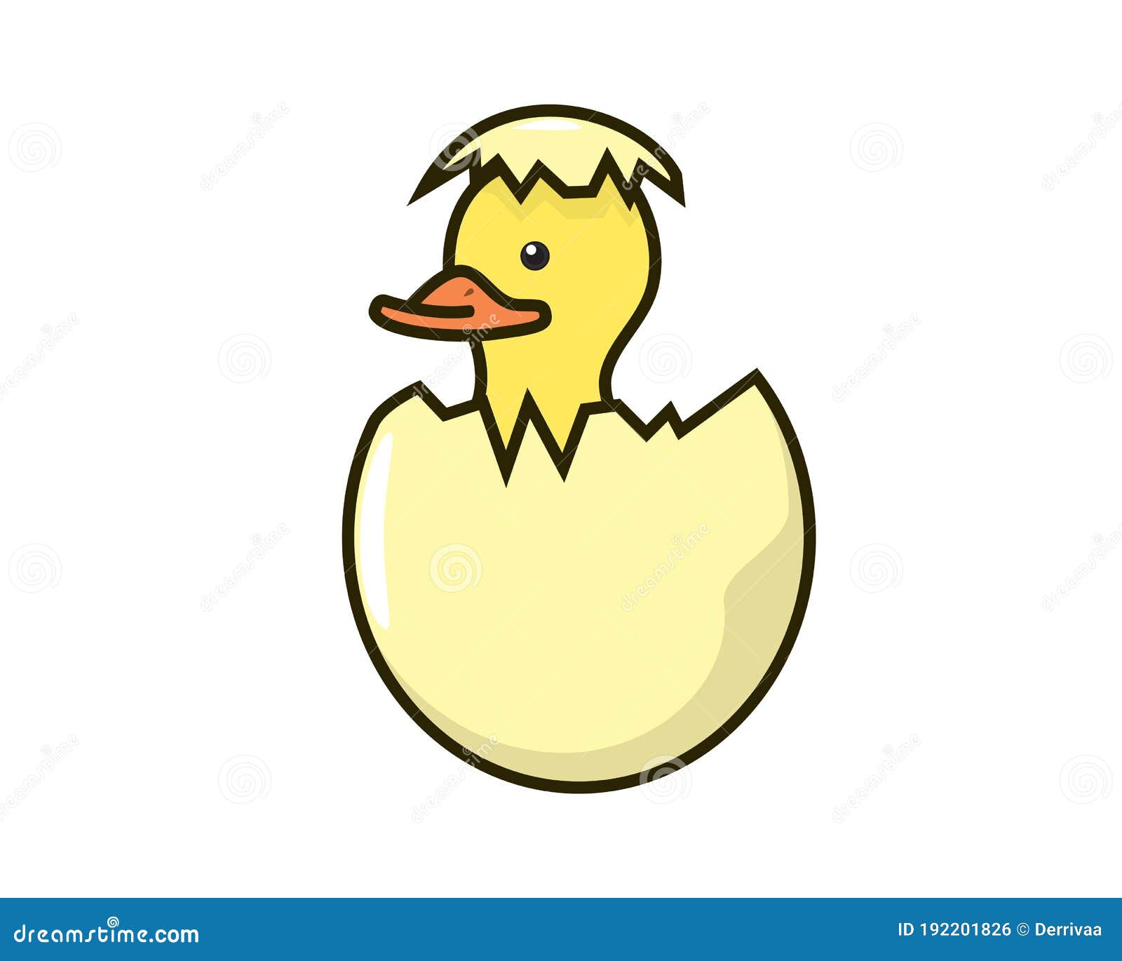 A Duck Baby Emerges and Hatching from the Egg Stock Vector ...