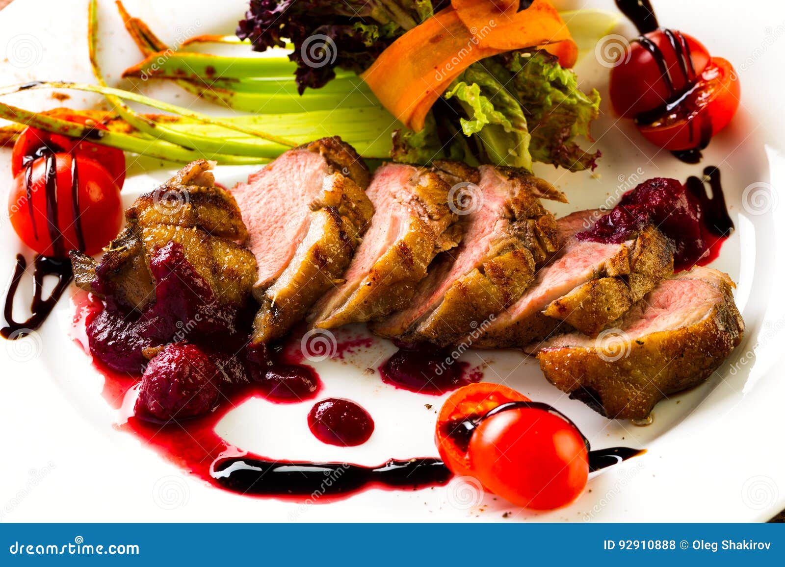 Duck Baked with Vegetables and Herbs Stock Photo - Image of herb ...