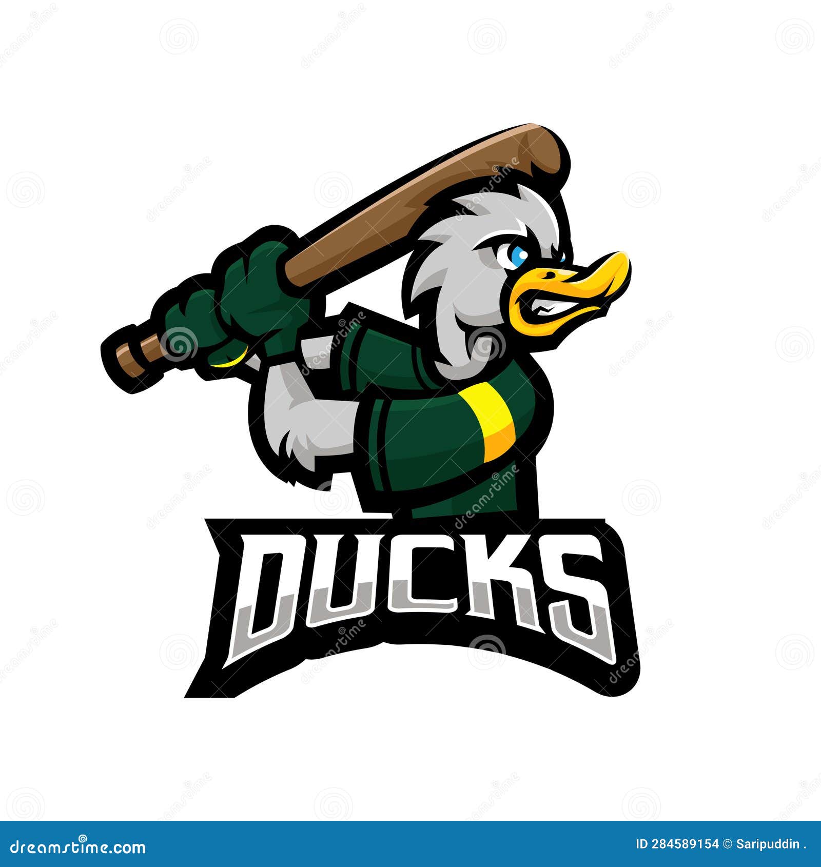 Duck Baseball stock vector. Illustration of team, cartoon - 284589154