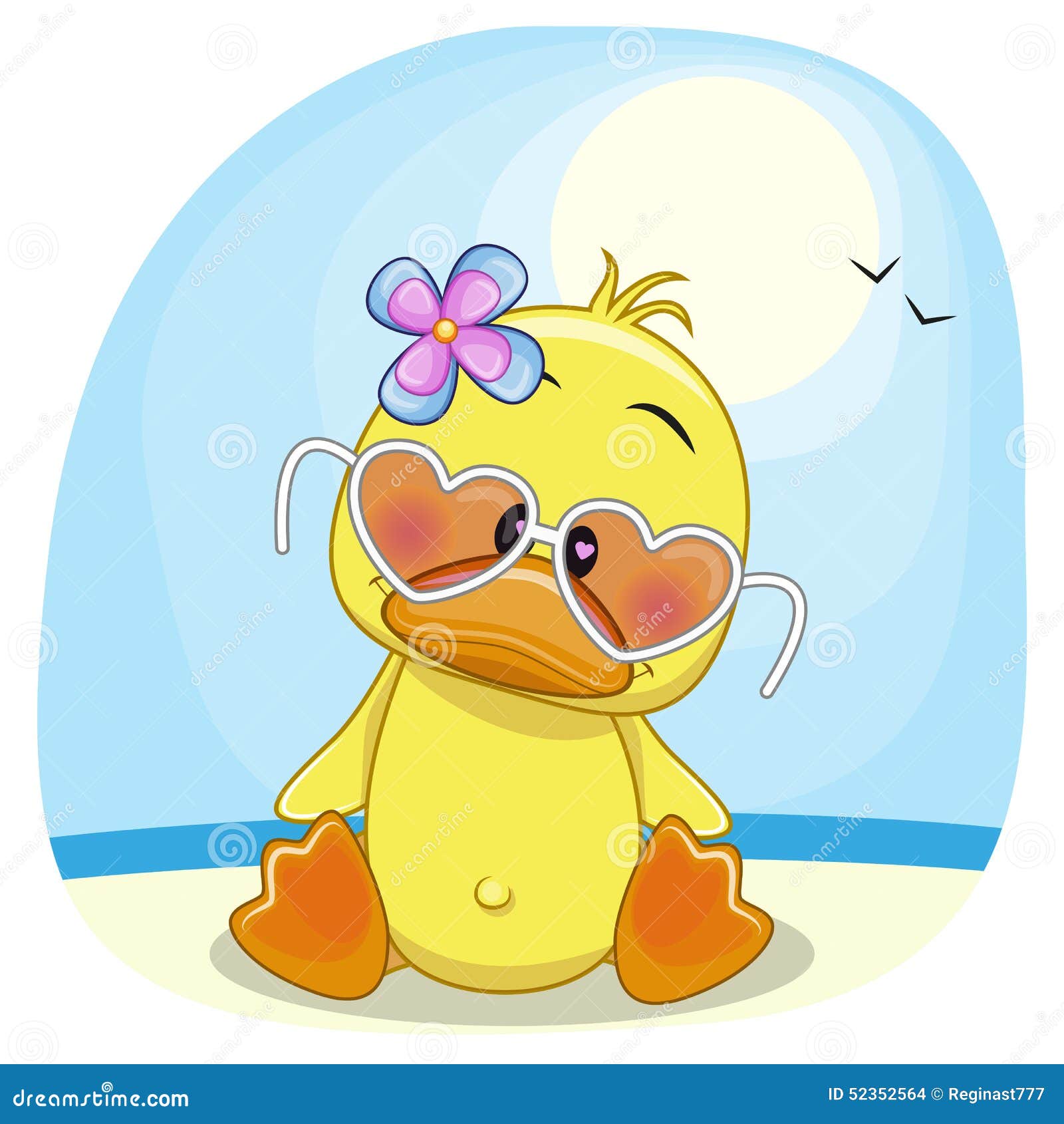 Cute Girl Duck Cartoon