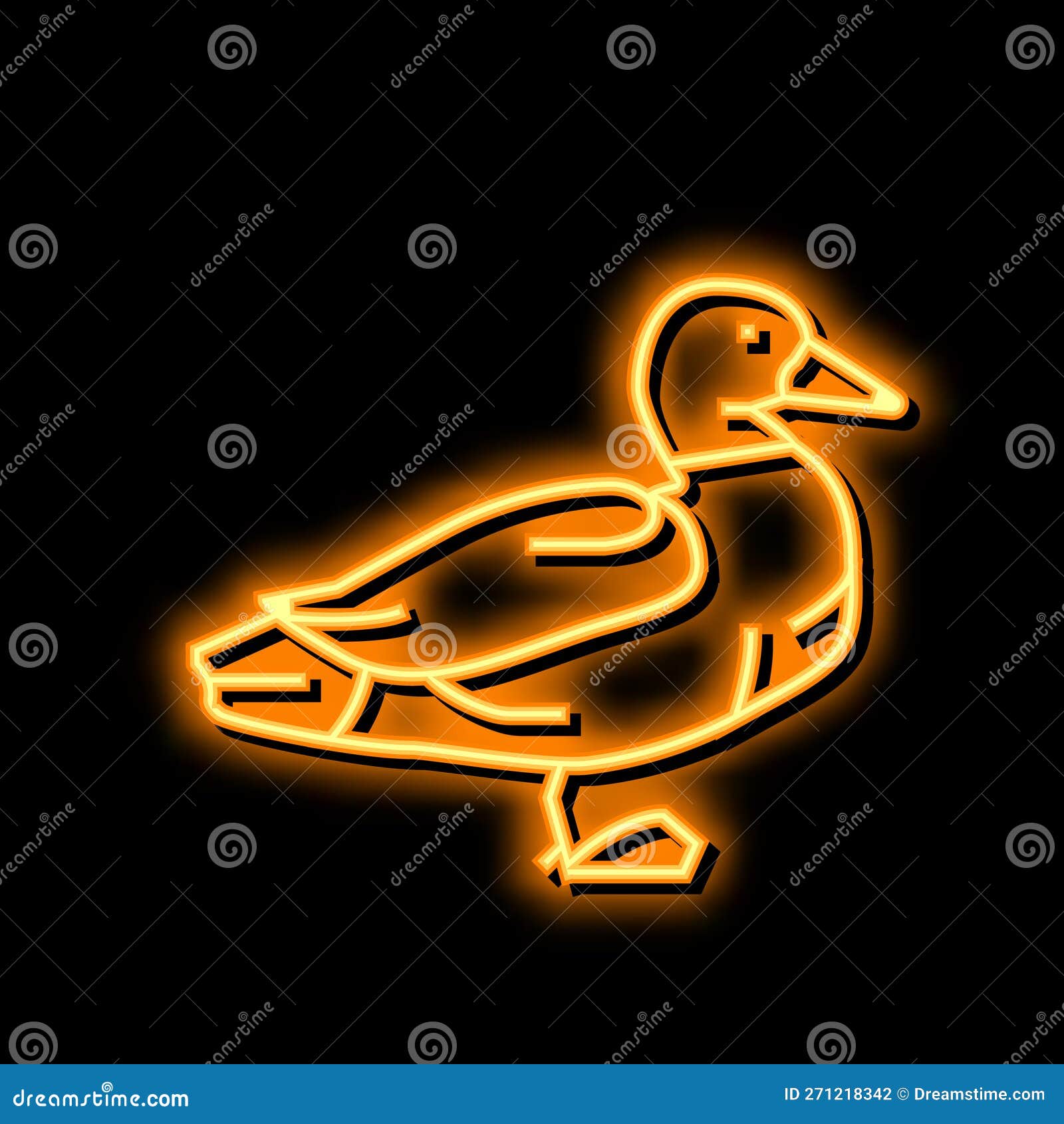 Duck Bird Neon Glow Icon Illustration Stock Vector - Illustration of ...