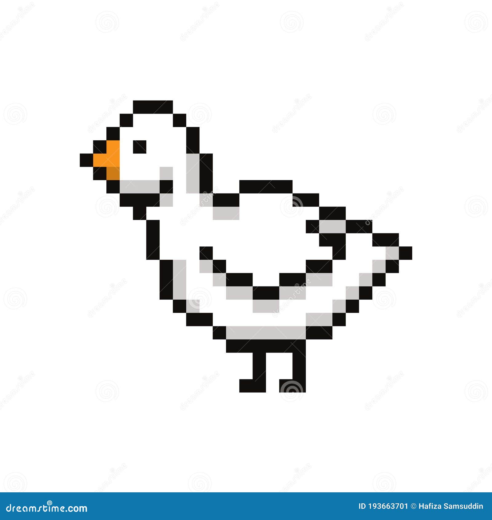 Duck 8-bit Vector Illustration. Vector Illustration Decorative Design ...