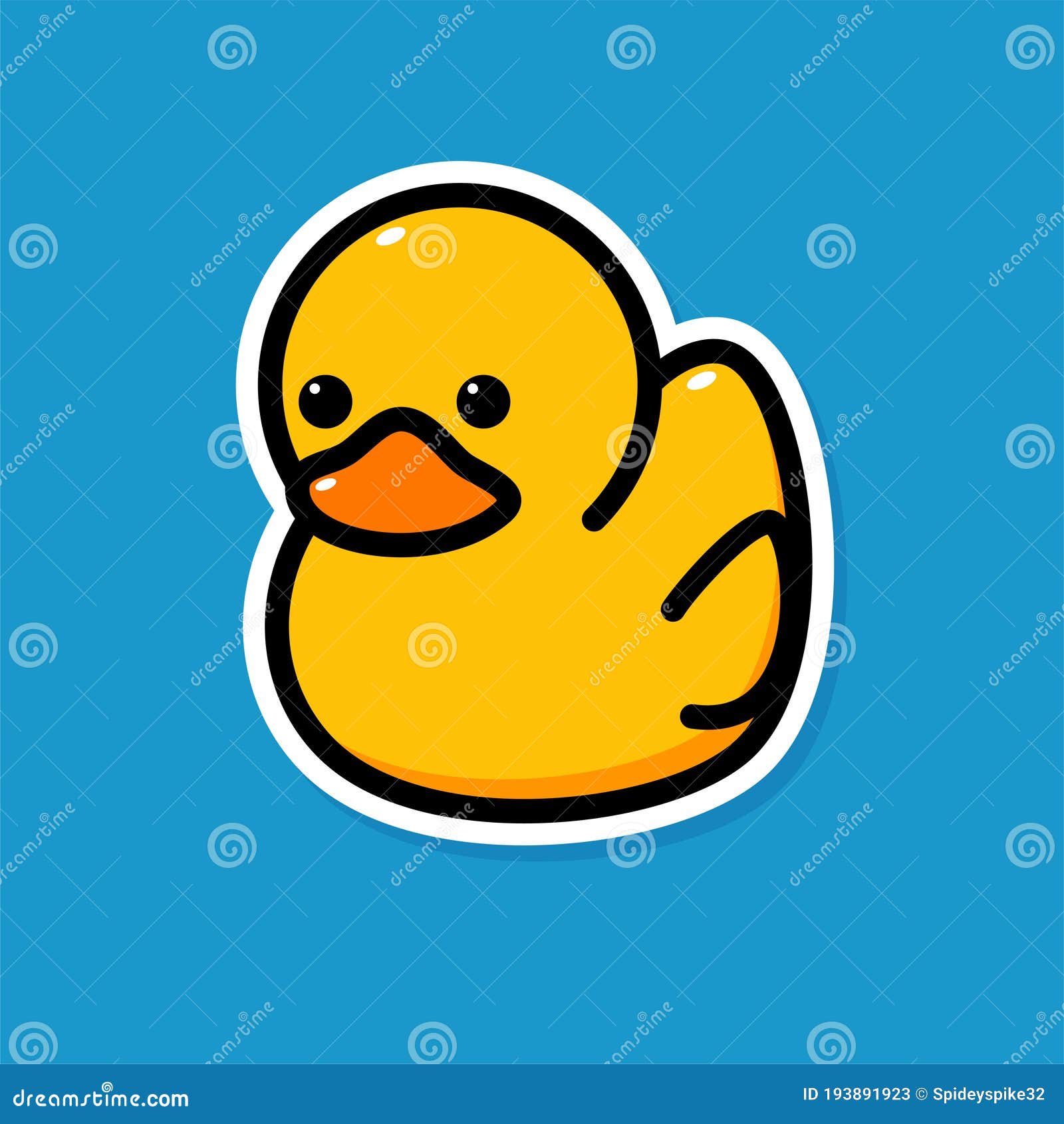 A Duck in a Blue Background. Isolated Vector Illustration Stock ...