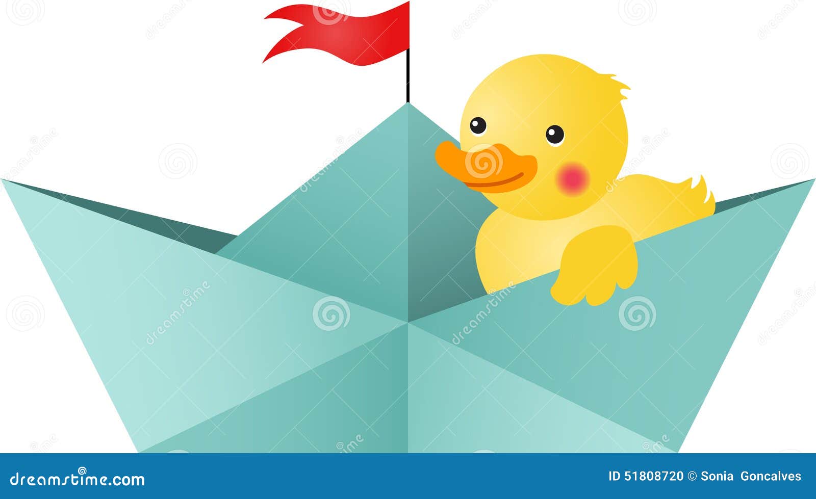 Duck in a boat stock vector. Illustration of navigation - 51808720