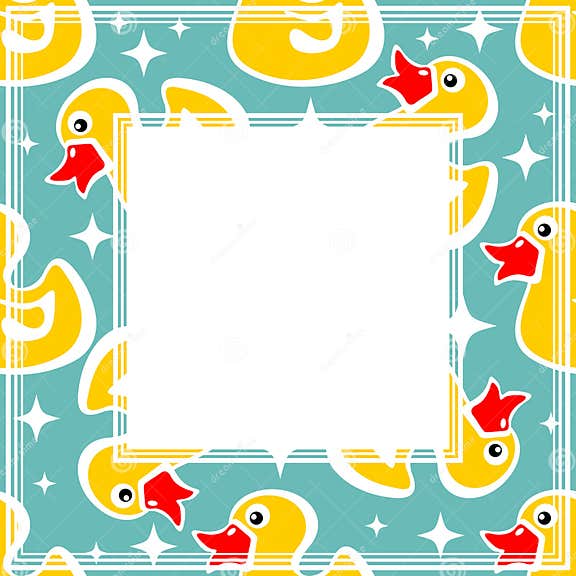 Duck border stock vector. Illustration of yellow, blue - 56806966