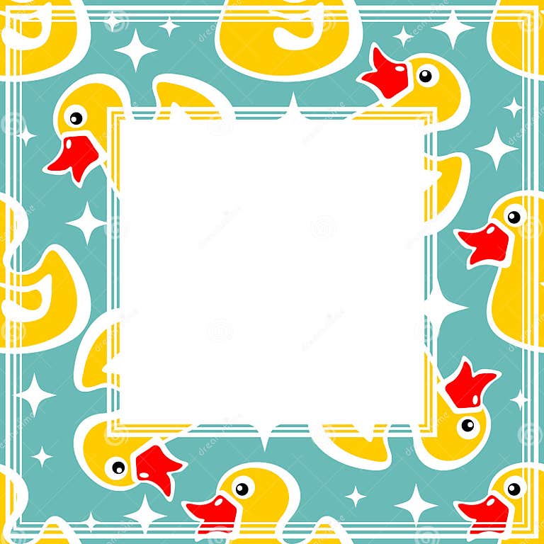 Duck border stock vector. Illustration of yellow, blue - 56806966