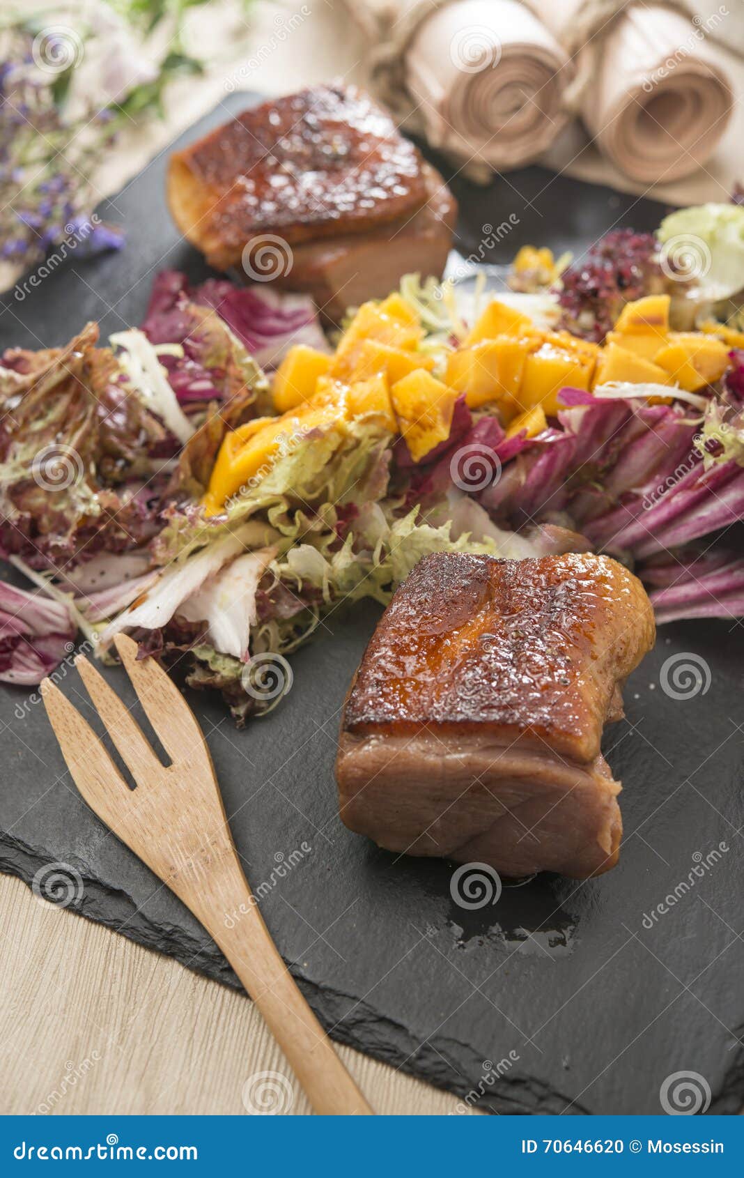 Duck breast mango salad stock photo. Image of steam, chopstick - 70646620