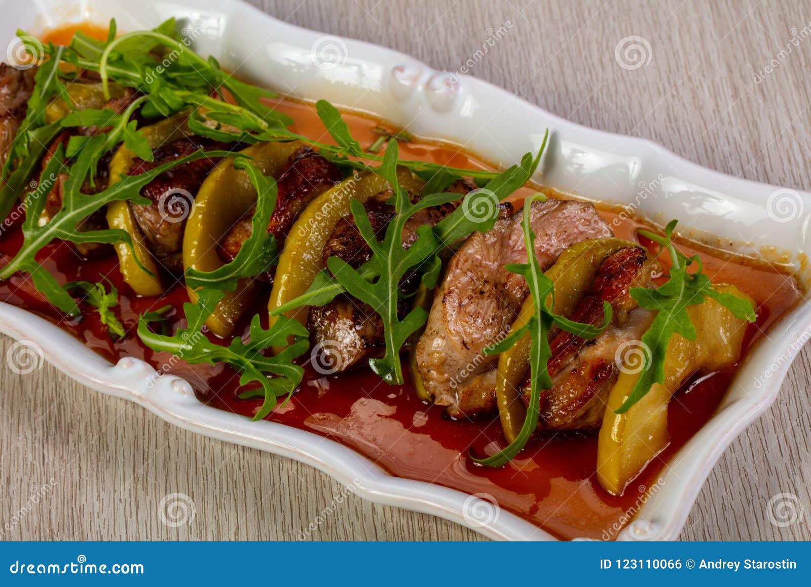 Duck breast with pear stock photo. Image of roast, closeup - 123110066