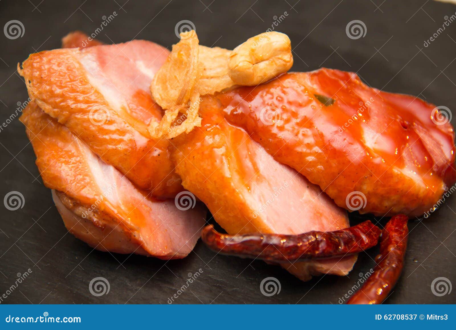 Duck Breast Roasted and Tamarind Sauce Stock Image - Image of dish ...