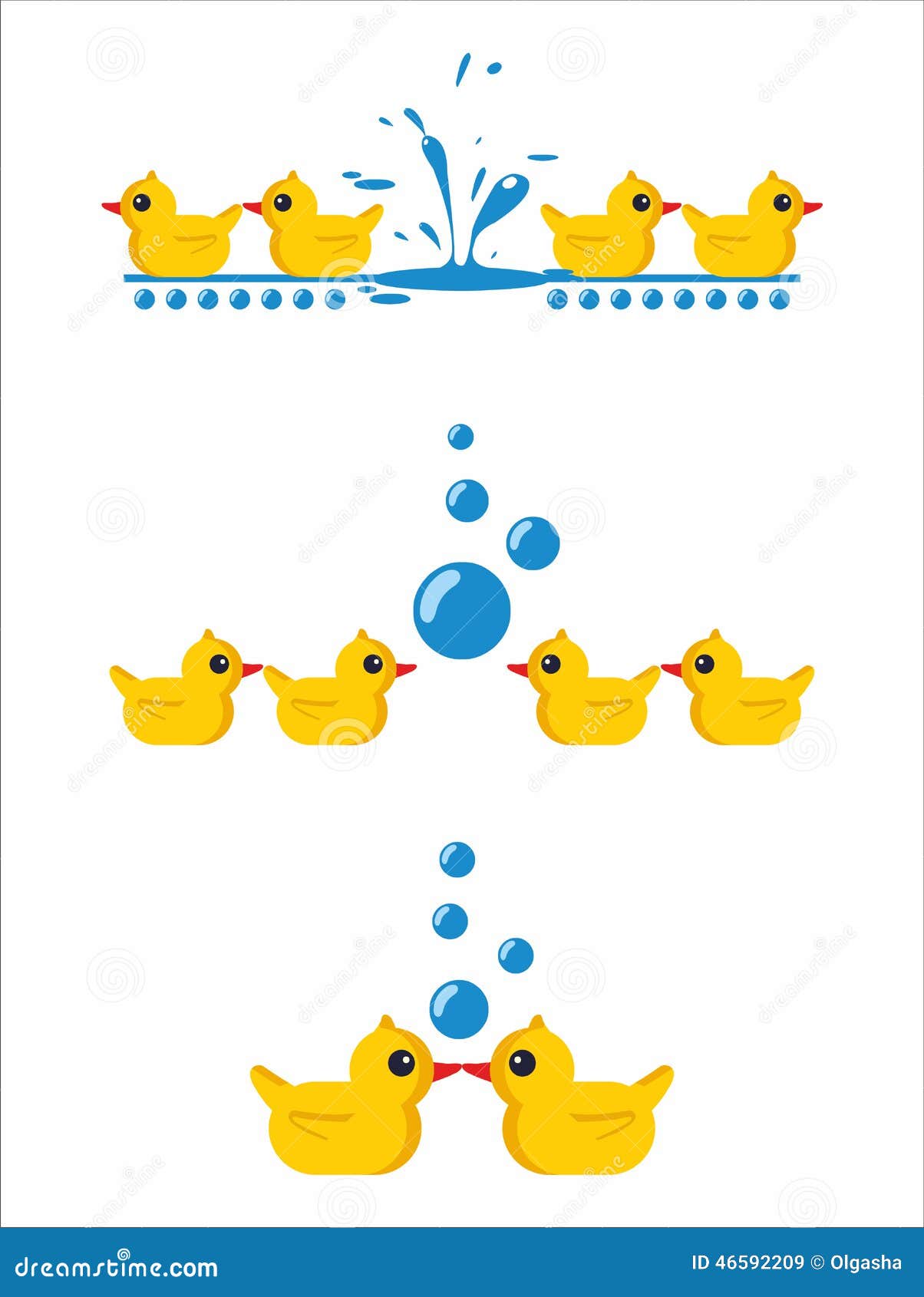 Duck with bubble stock vector. Illustration of cute, ducky - 46592209