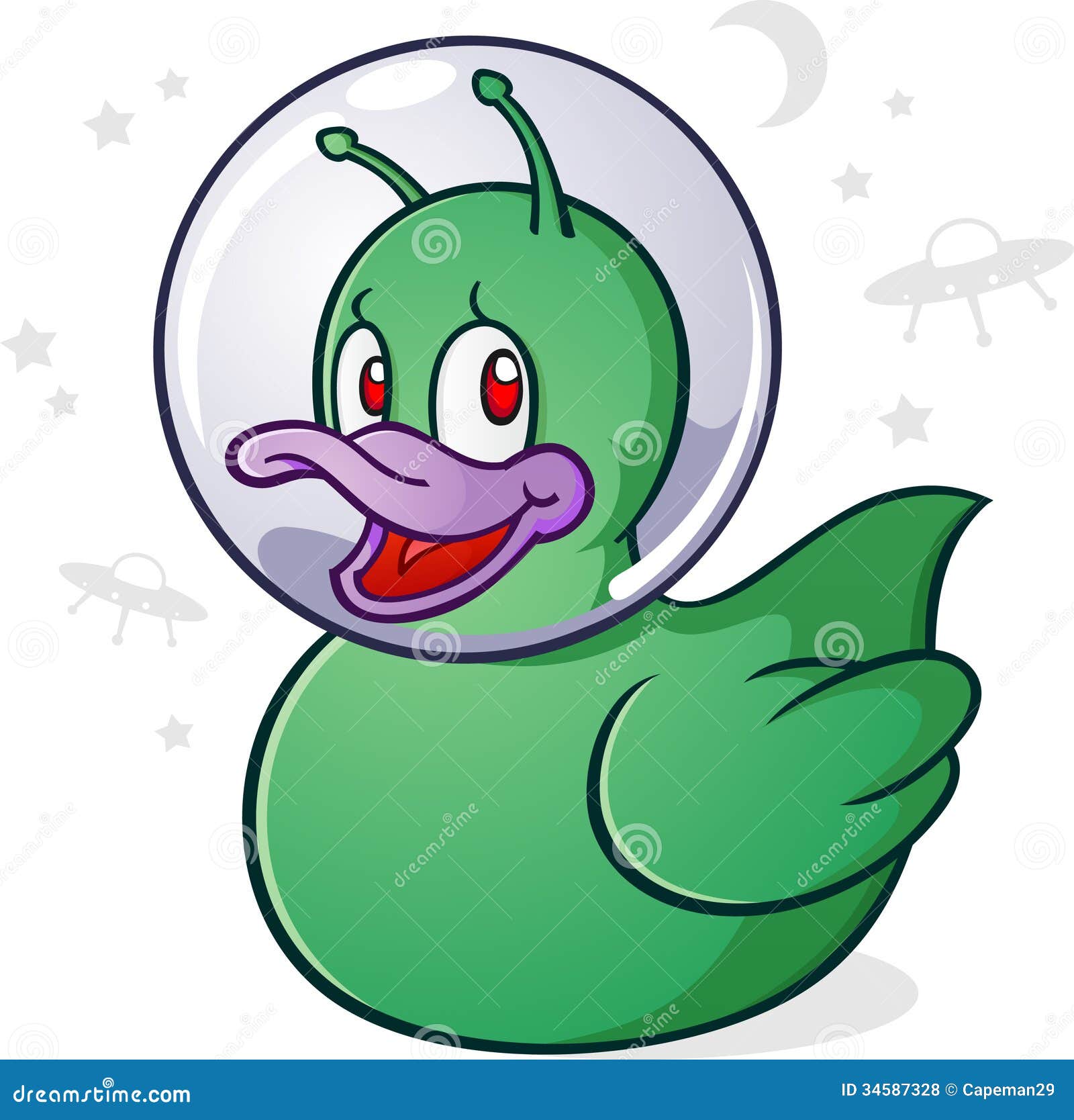 Duck Cartoon Character De Goma Extranjero Ilustración del Vector ...