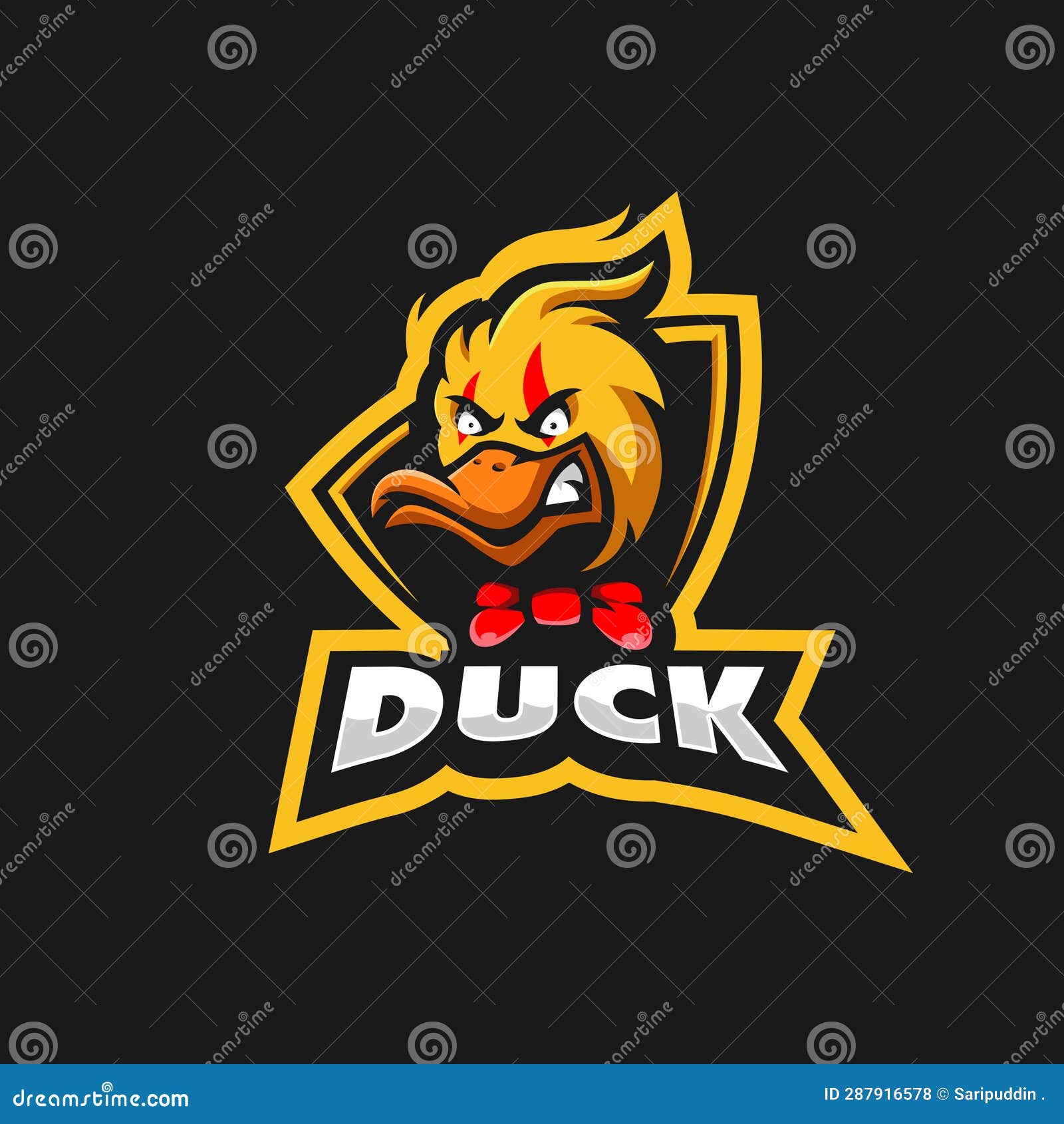Duck cartoon mascot logo stock illustration. Illustration of animal ...