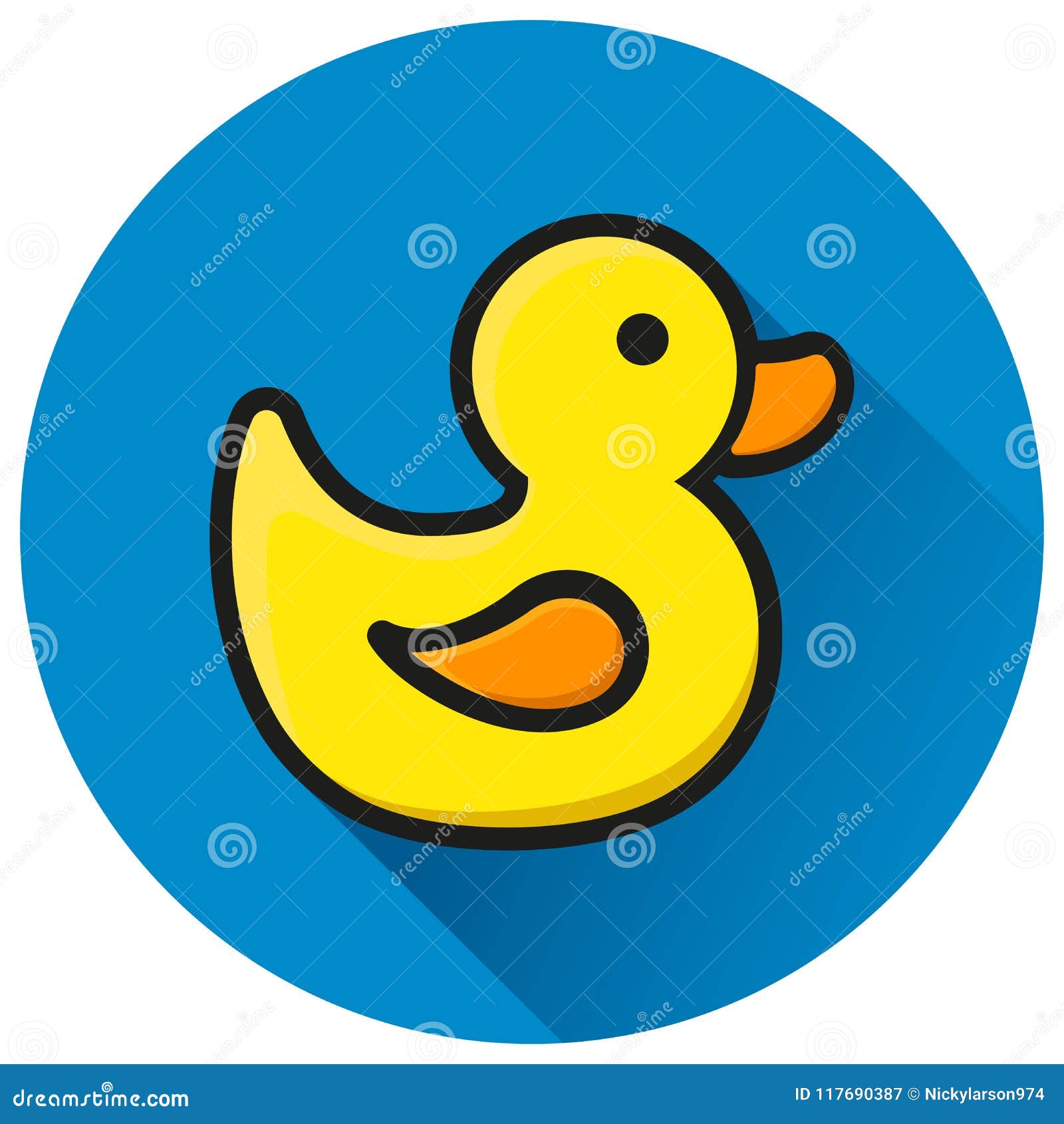 Duck circle blue flat icon stock vector. Illustration of color - 117690387