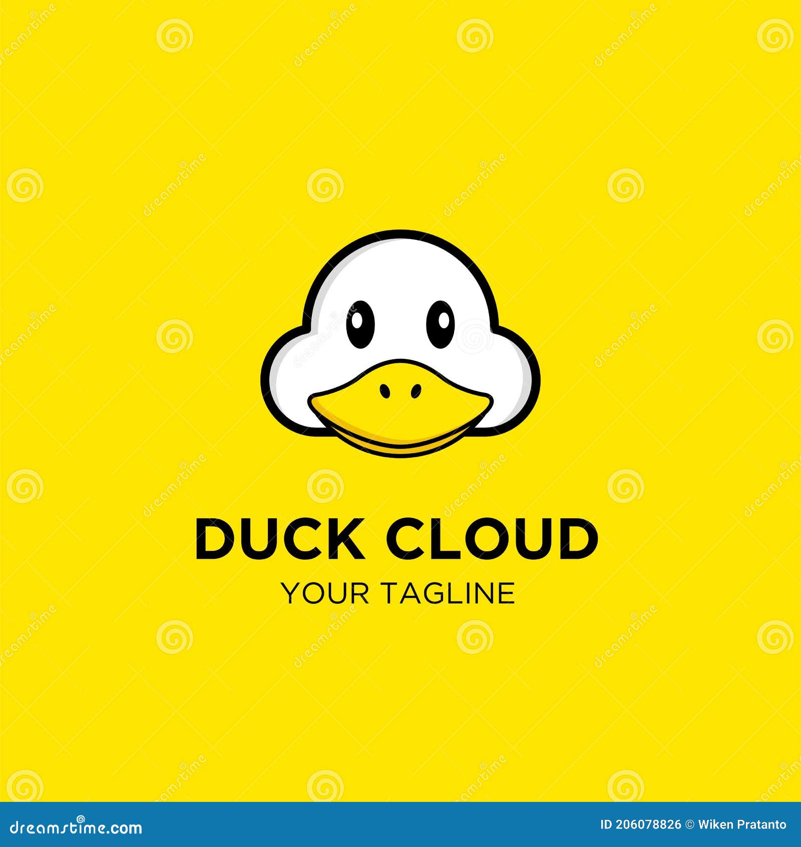 Duck Cloud stock vector. Illustration of template, white - 206078826