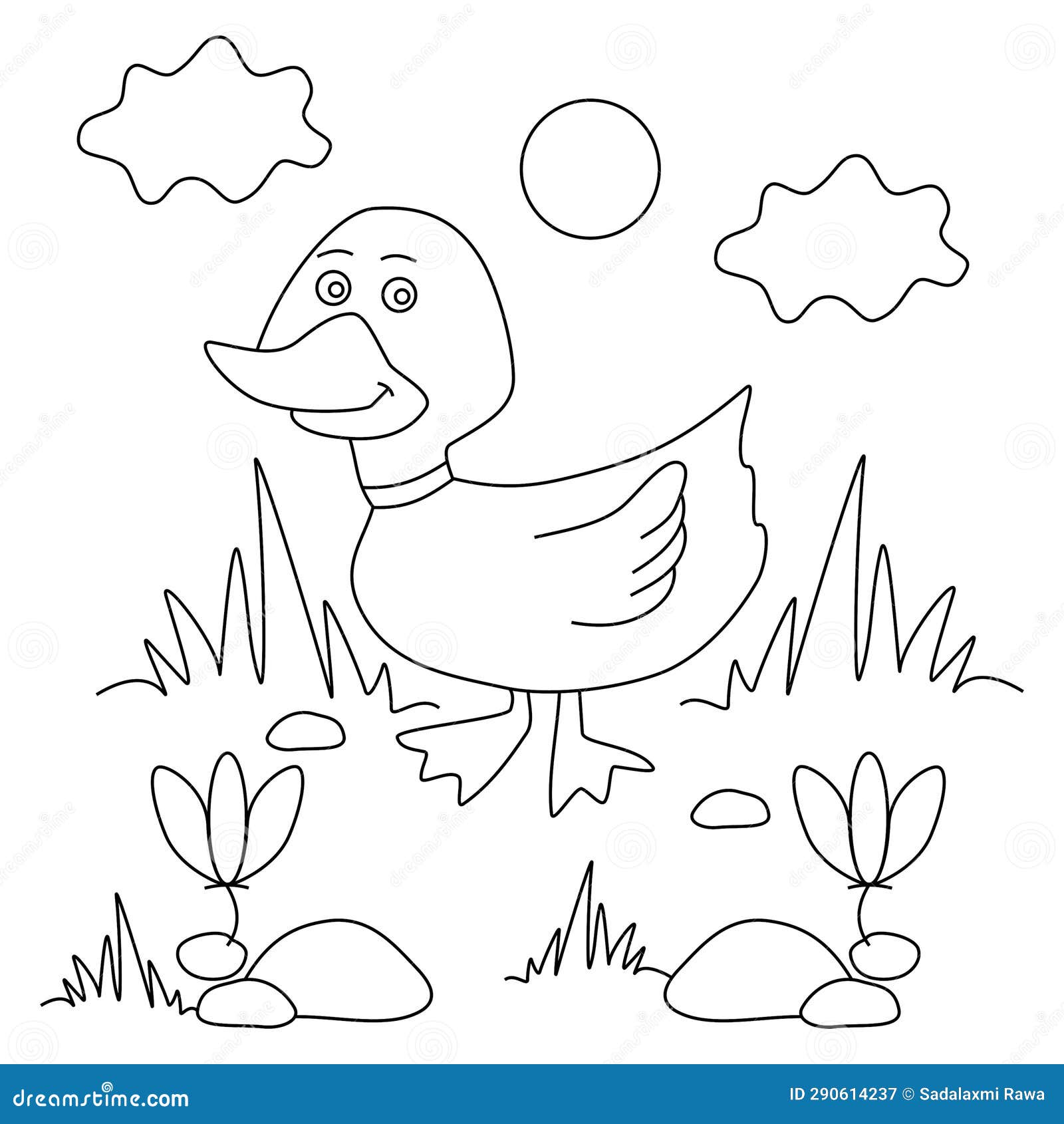 Duck Coloring Page. Color By Dots, Printable Activity. Children ...