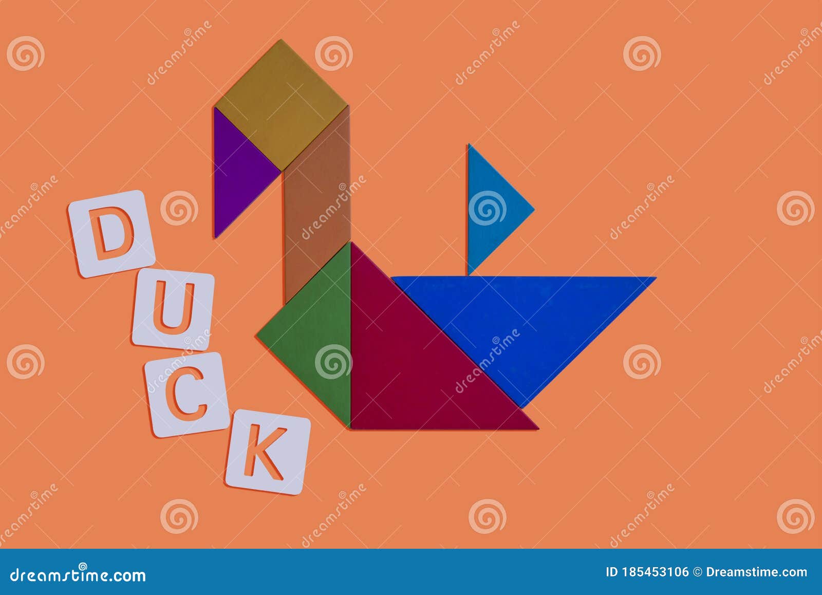 Duck - Combined Shape To Make an Object Stock Photo - Image of blue ...