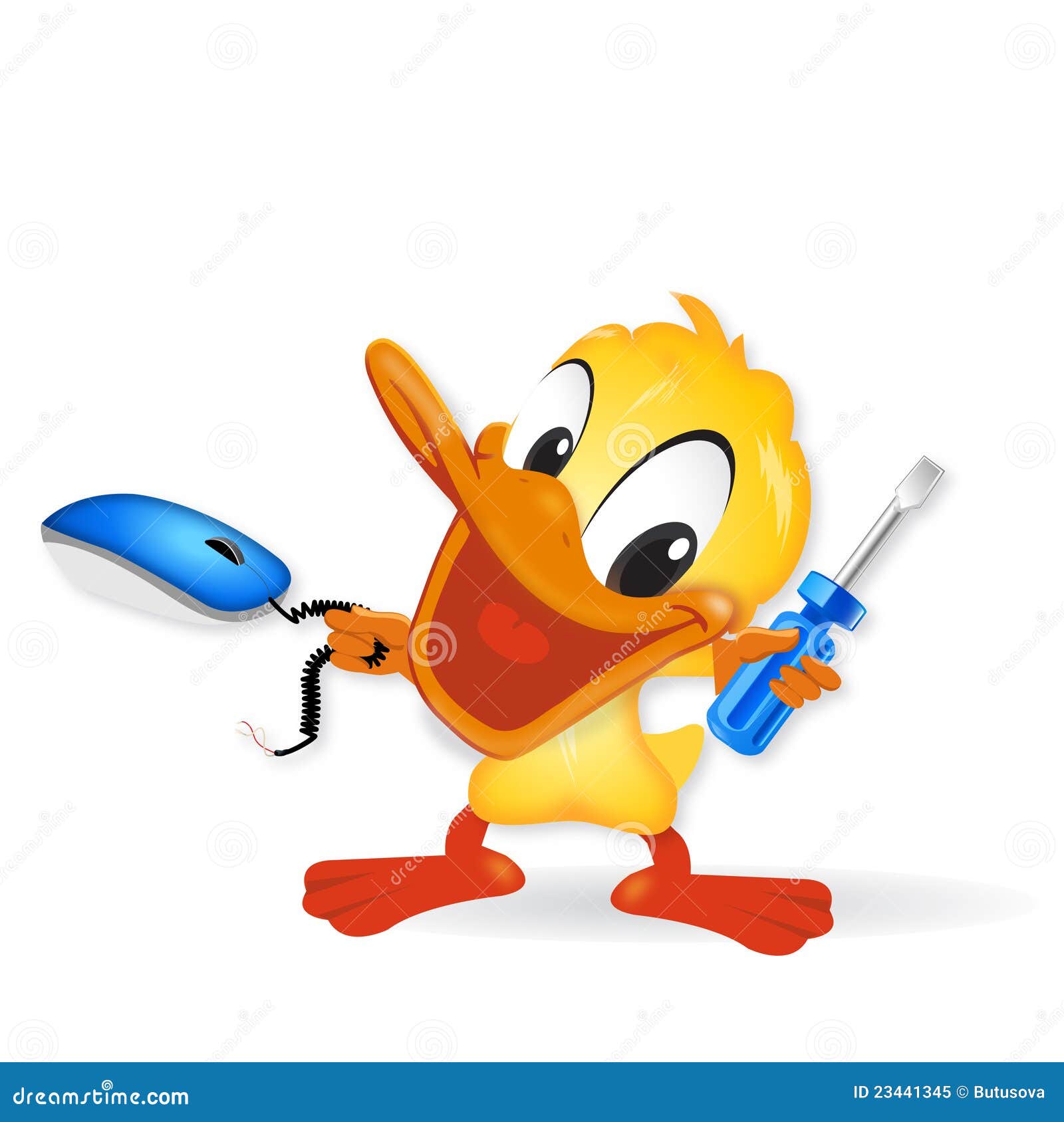 Duck - Computer Technick stock illustration. Illustration of childhood ...