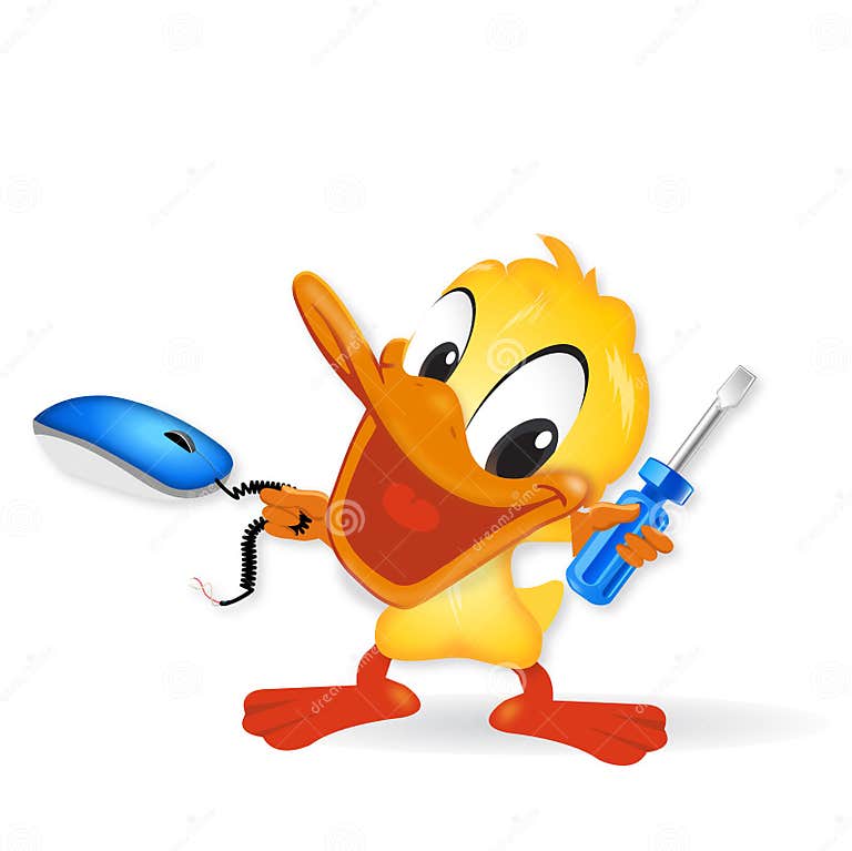 Duck - Computer Technick stock illustration. Illustration of childhood ...